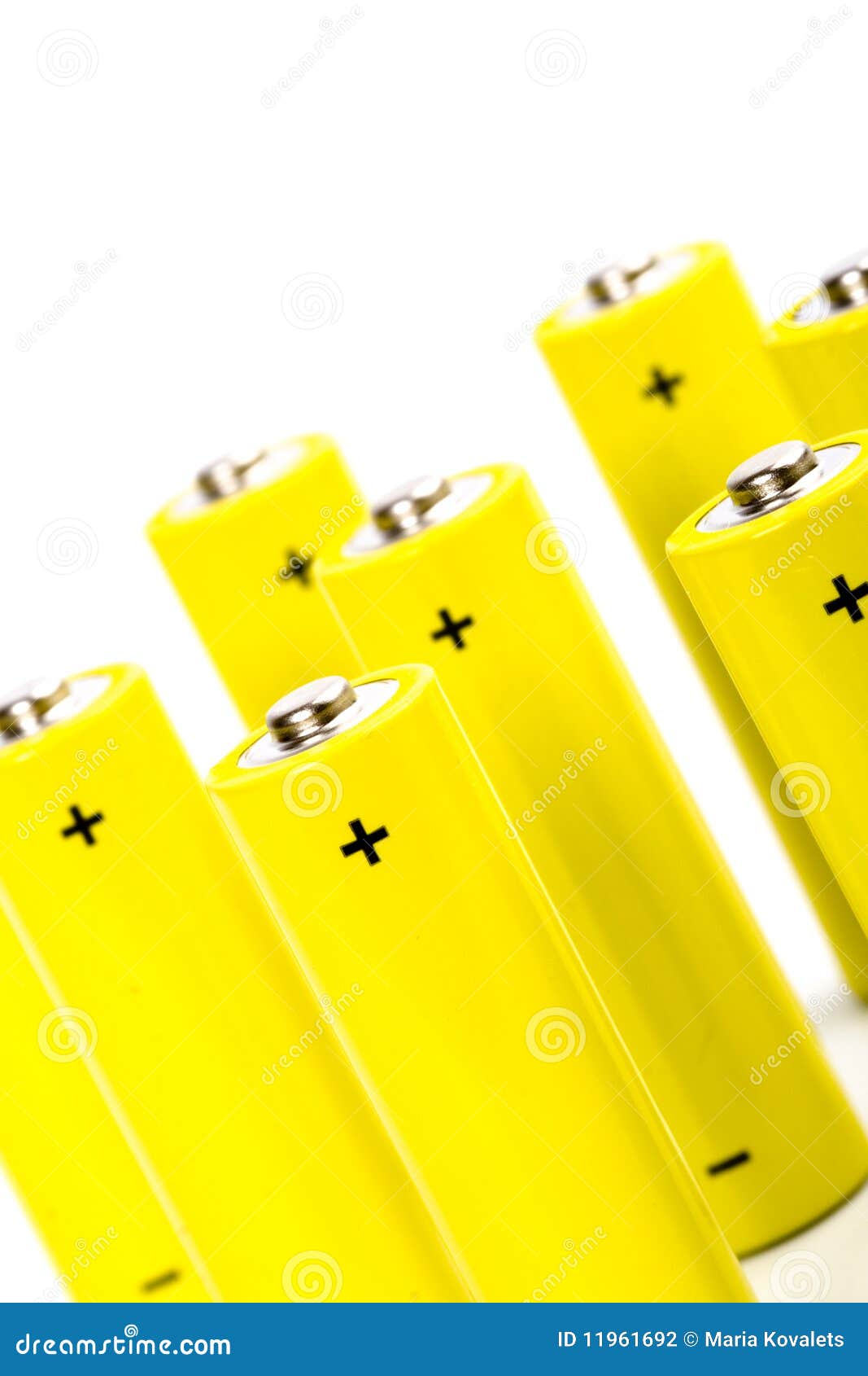 Eight Yellow Alkaline Batteries Stock Photo - Image of eight ...