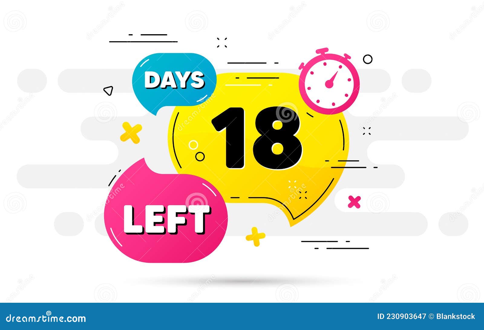 Eighteen Days Left Icon. 18 Days To Go. Vector Stock Vector ...