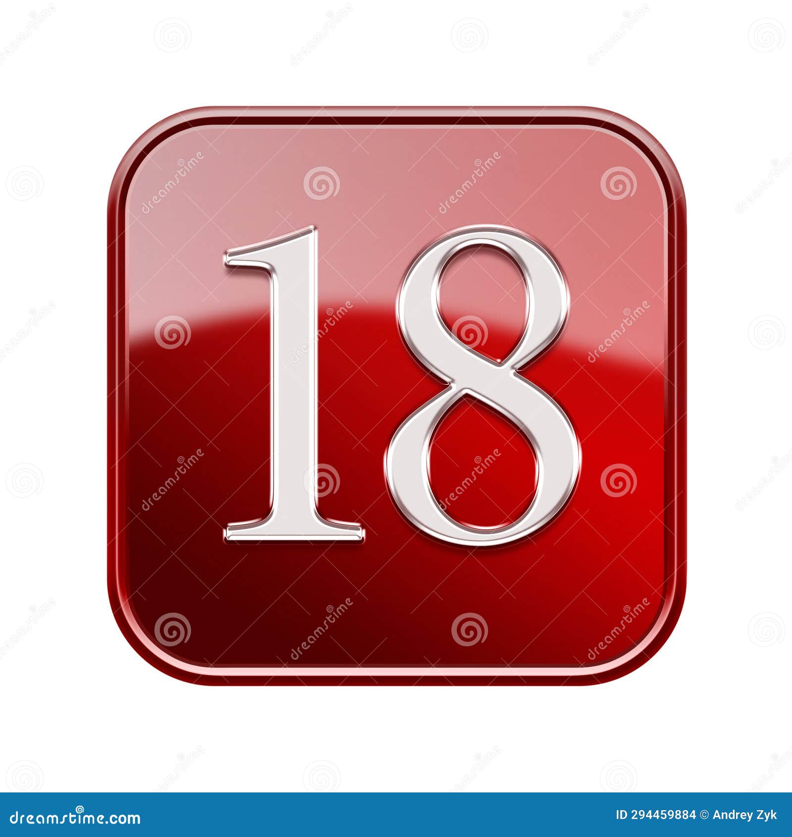 Eighteen icon red glossy. stock illustration. Illustration of text ...