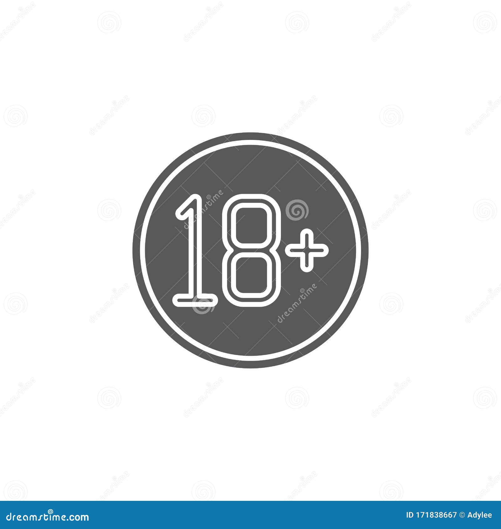 Eighteen Plus, Age Limit, Sign Vector Icon Symbol Isolated on White ...