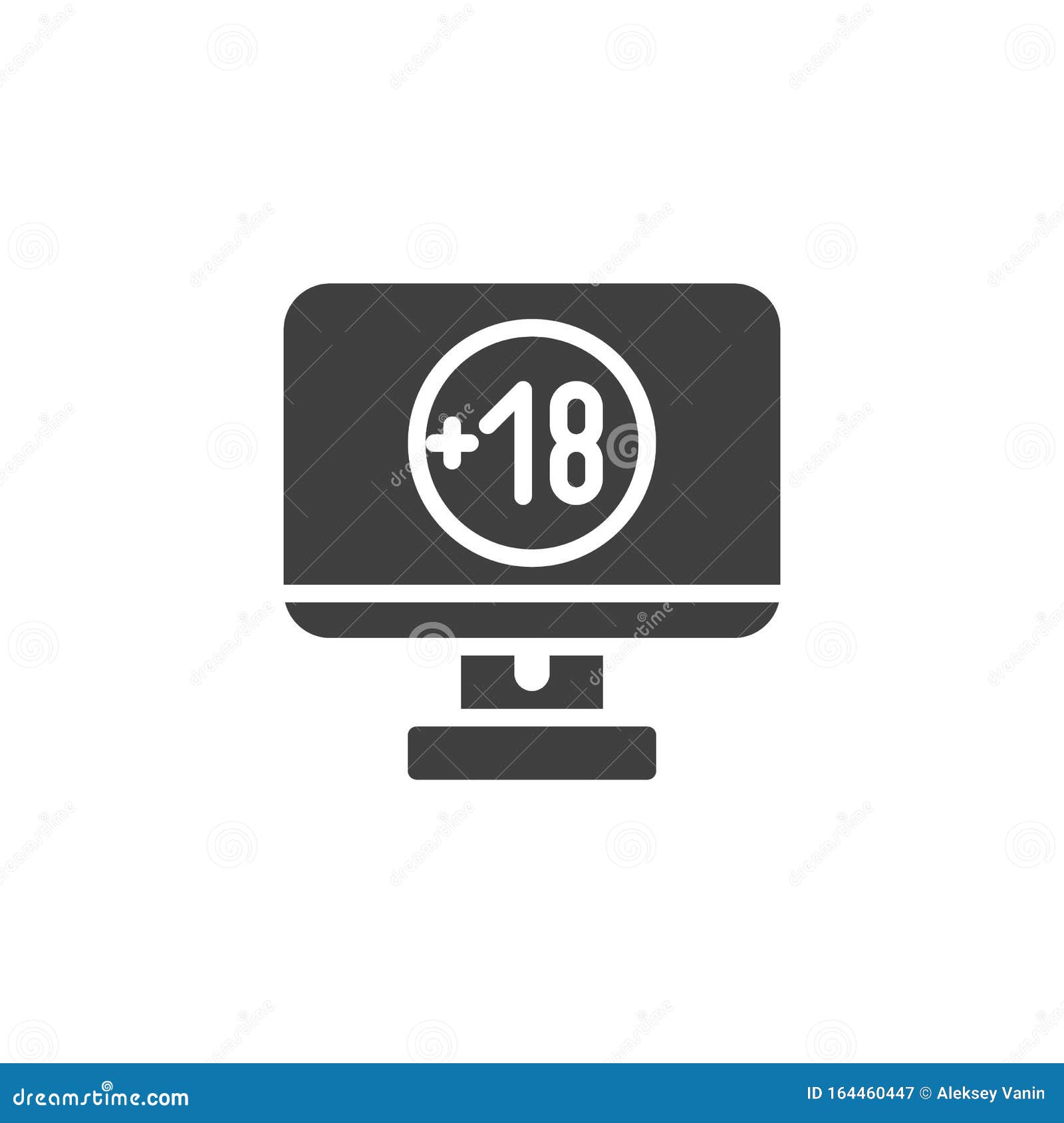 Eighteen Plus Sign Computer Screen Vector Icon Stock Vector ...