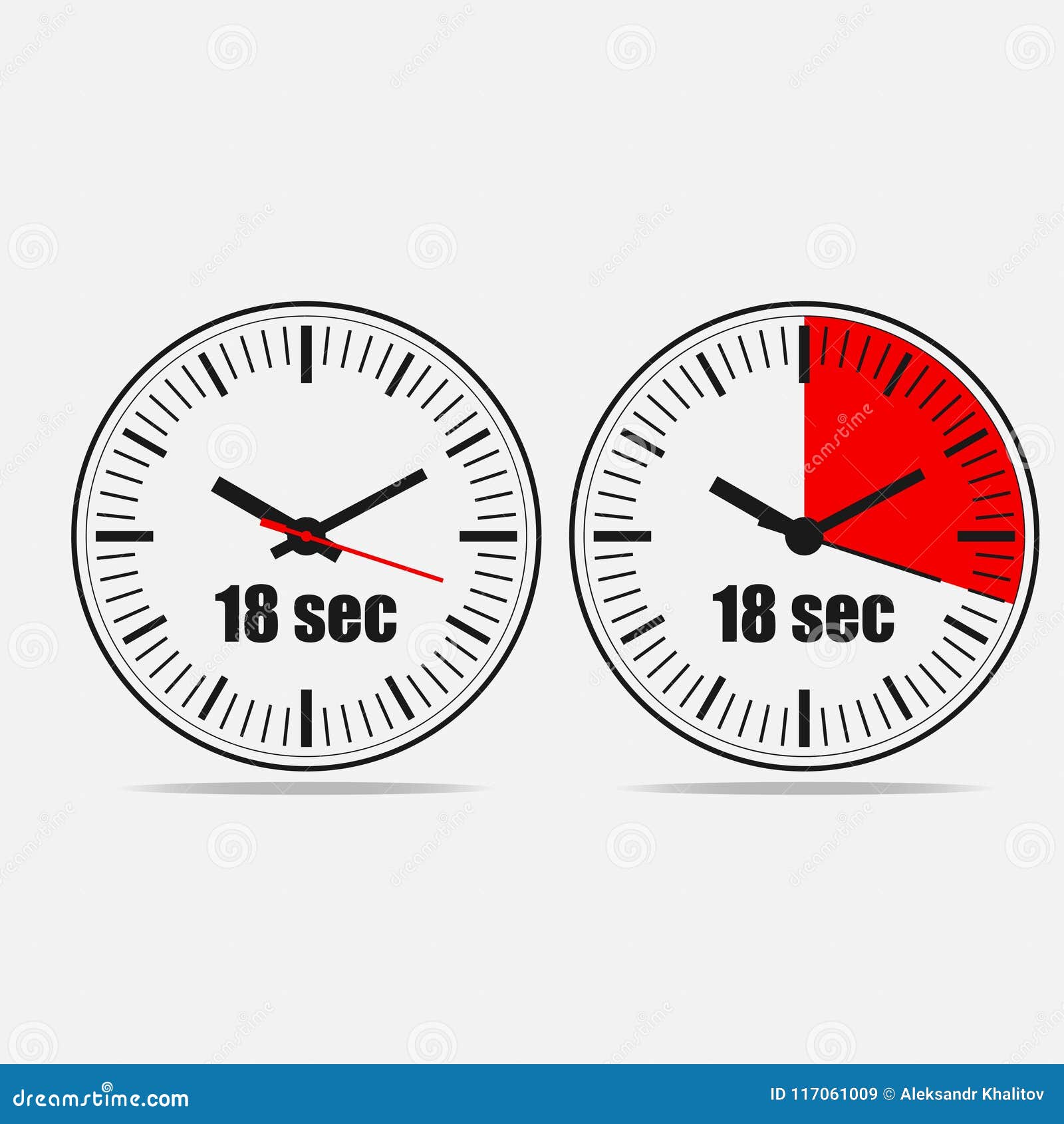 Eighteen Seconds Clock stock vector. Illustration of design - 117061009