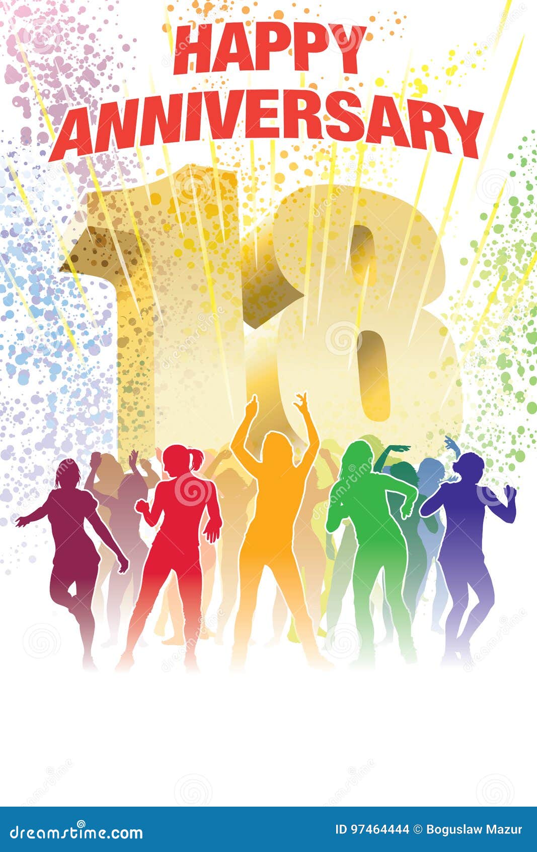 Eighteenth anniversary stock vector. Illustration of design - 97464444