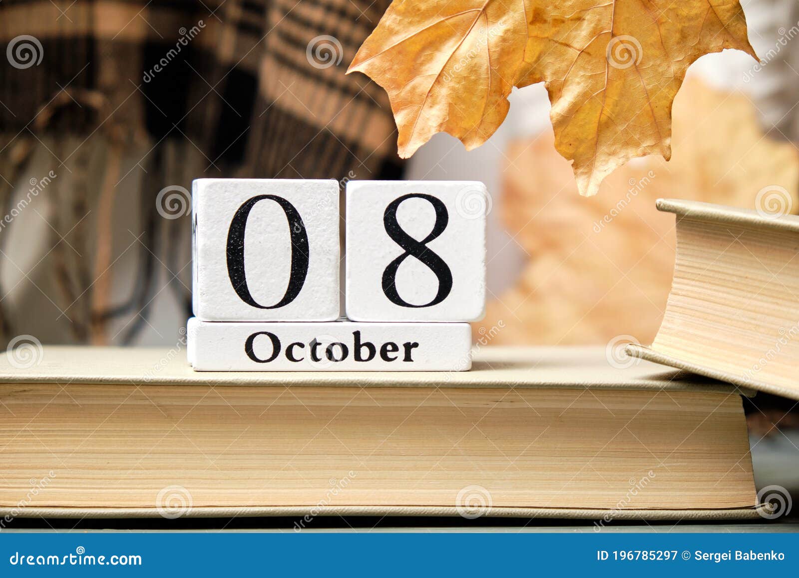 Eighth Day of Autumn Month Calendar October Stock Image - Image of ...