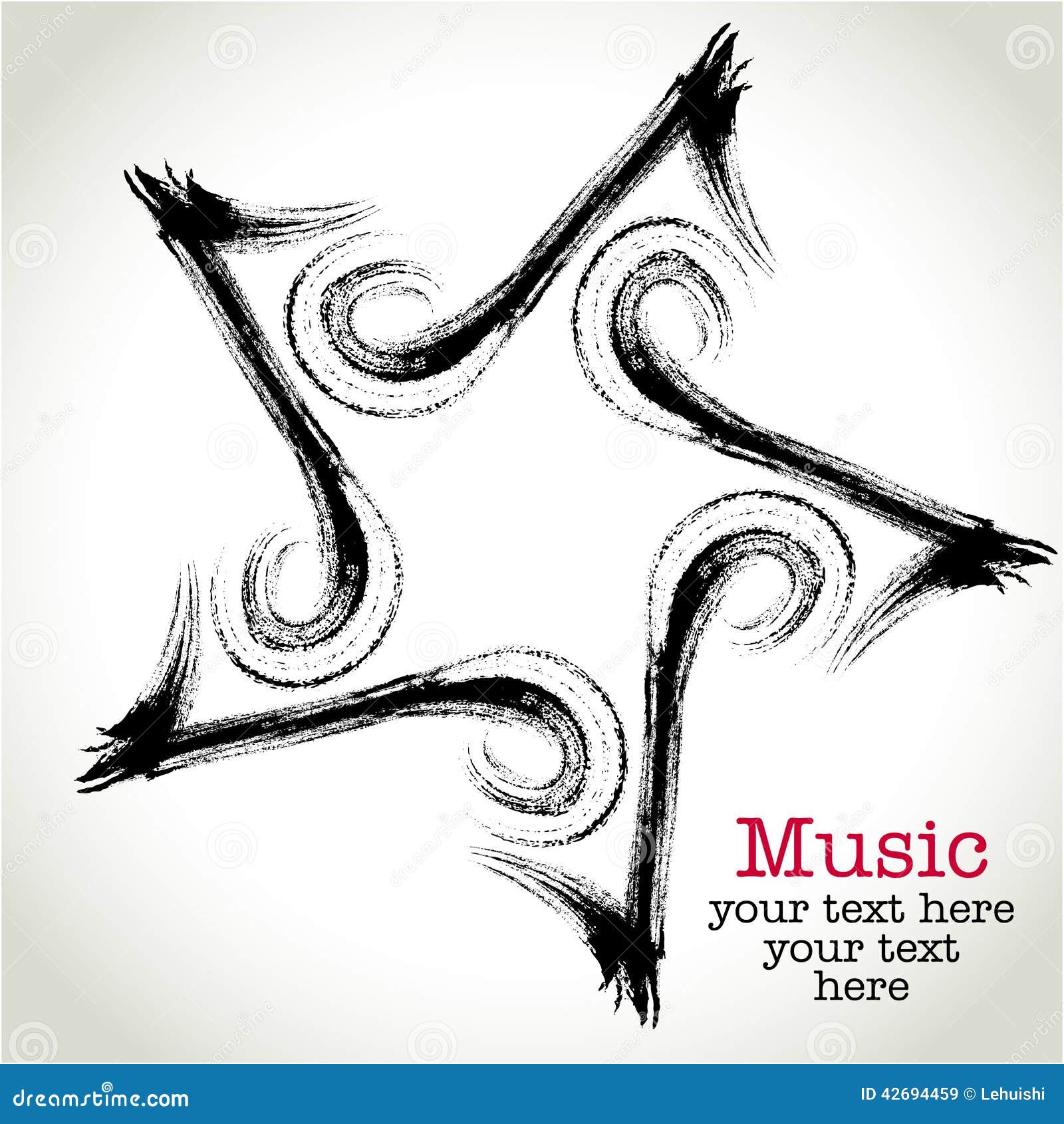 Eighth Note and Five-pointed Star Stock Illustration - Illustration of ...