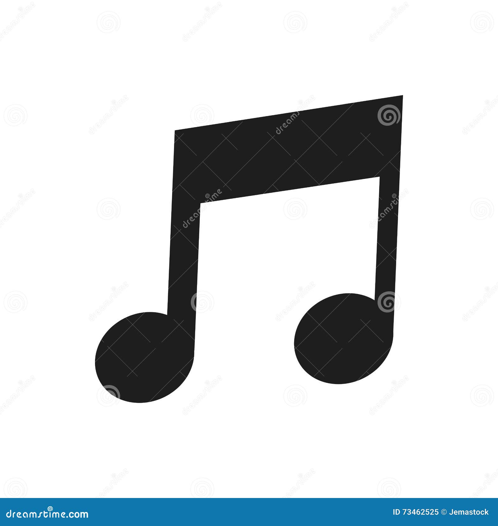 Eighth note icon stock illustration. Illustration of design - 73462525