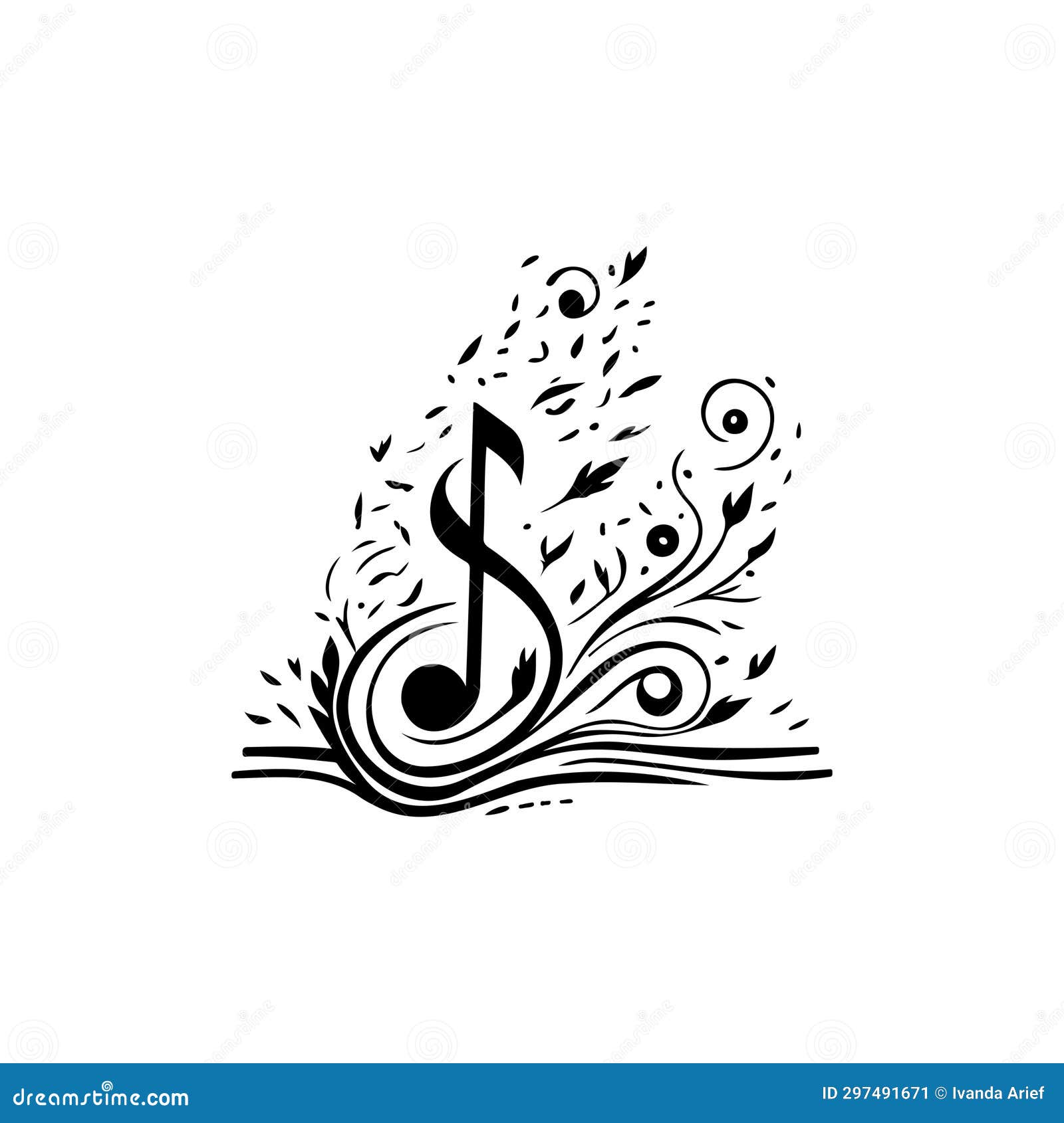 Eighth Note Icon Hand Draw Black Colour Podcast Logo Symbol Perfect ...