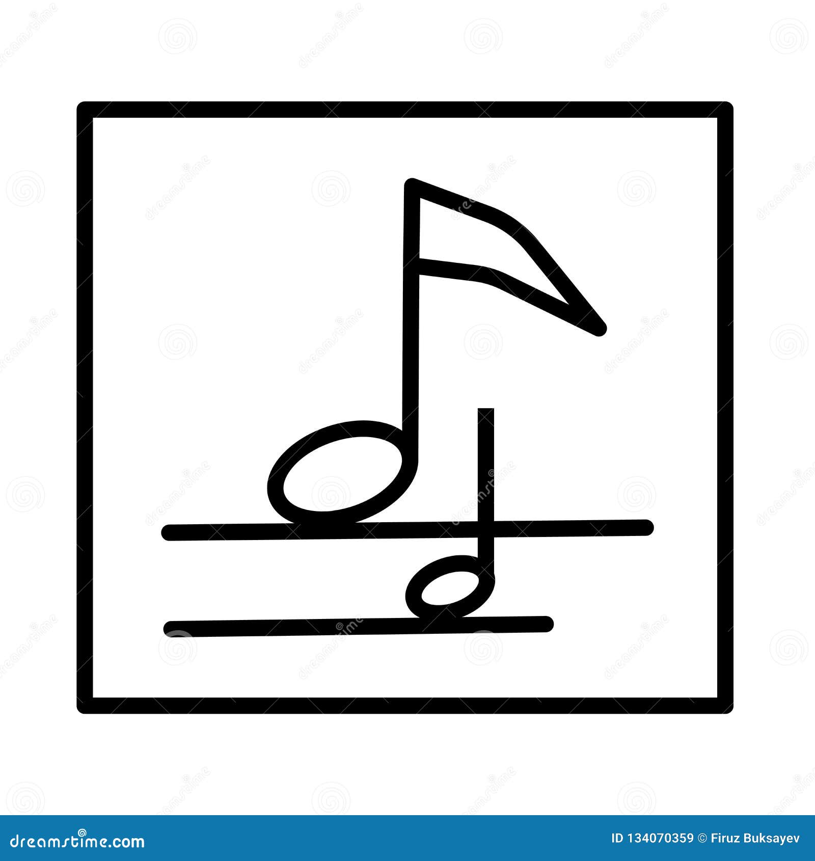 Eighth Note Icon Vector Sign And Symbol Isolated On White Background ...