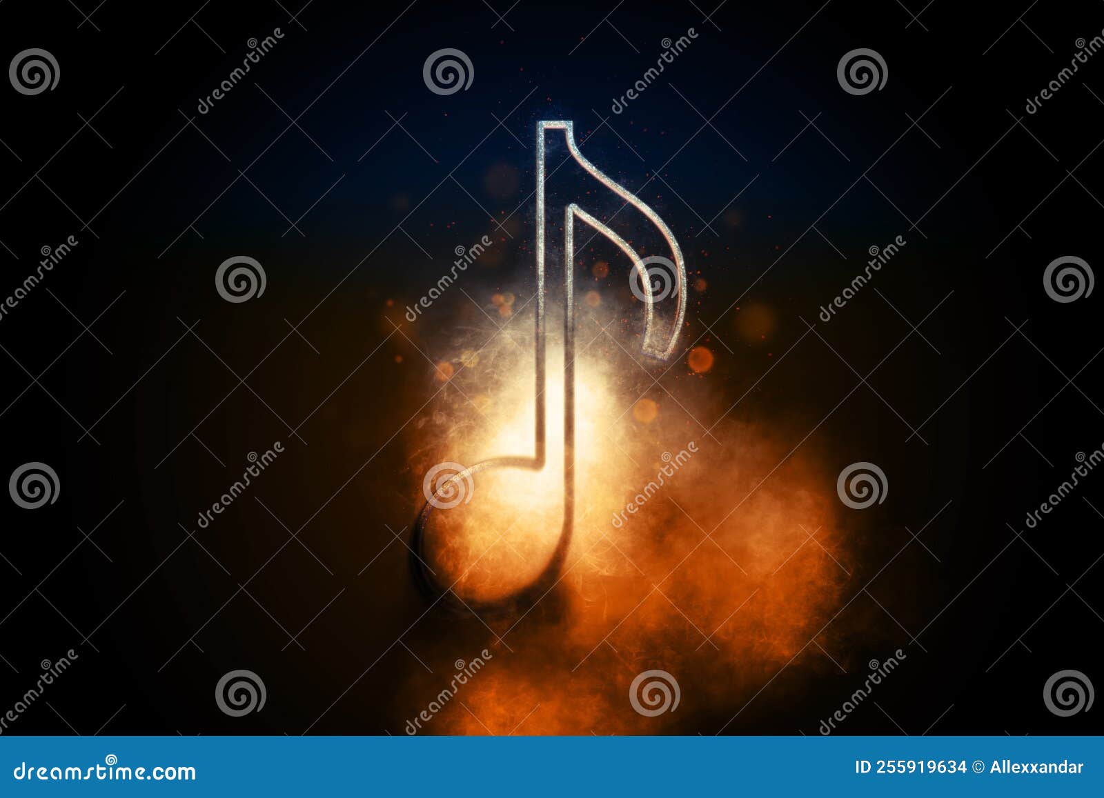 Eighth Note Symbol, Music Background Stock Illustration - Illustration ...