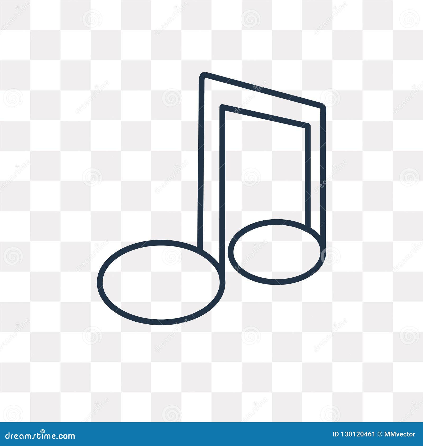 Eighth Note Vector Icon Isolated On Transparent Background, Line Stock ...