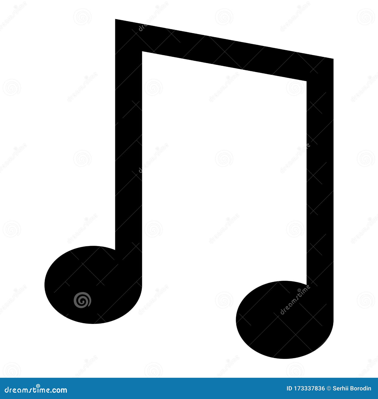 Eighth Notes Icon Black Color Vector Illustration Flat Style Image ...