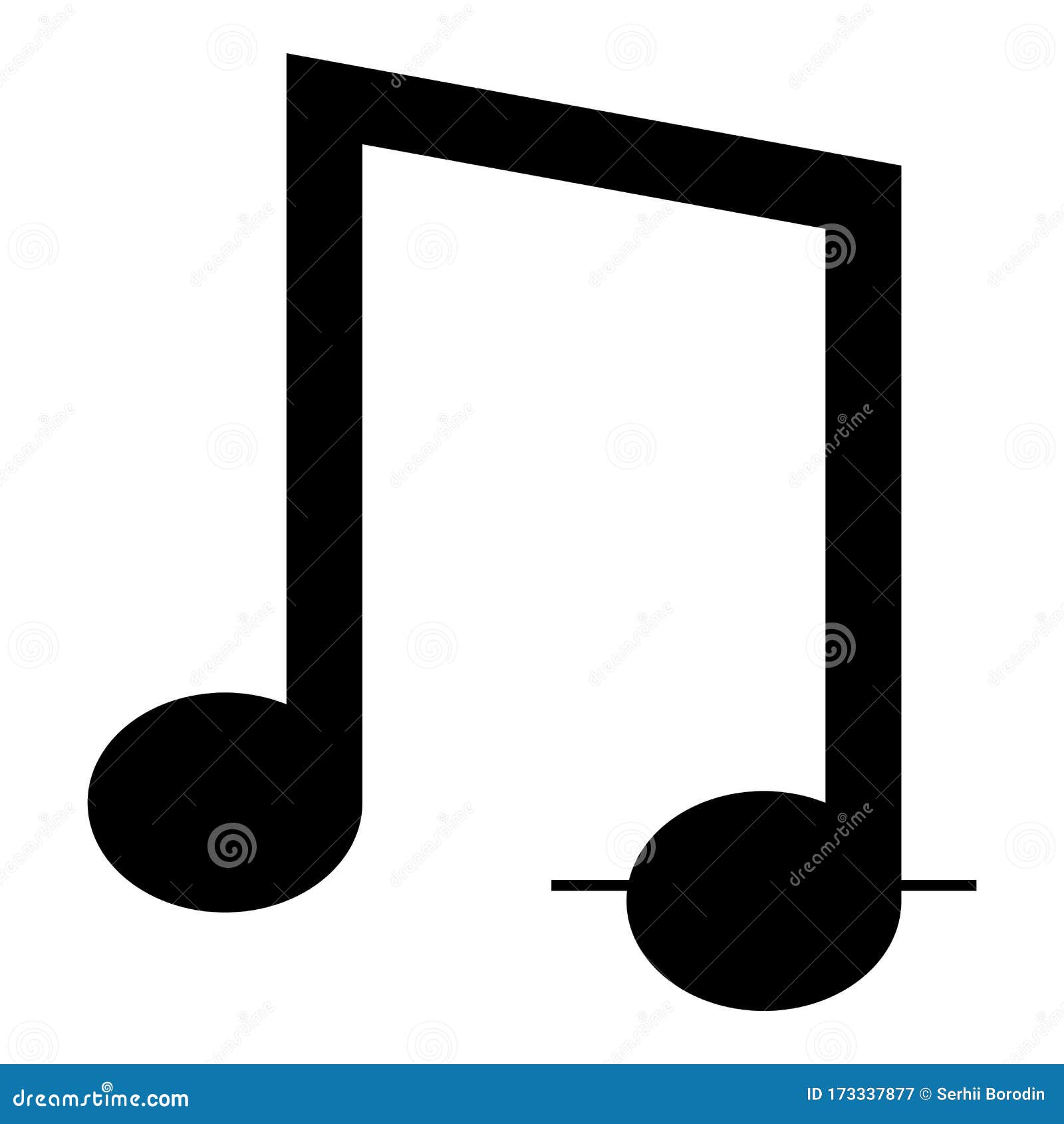 Eighth Notes Icon Black Color Vector Illustration Flat Style Image ...