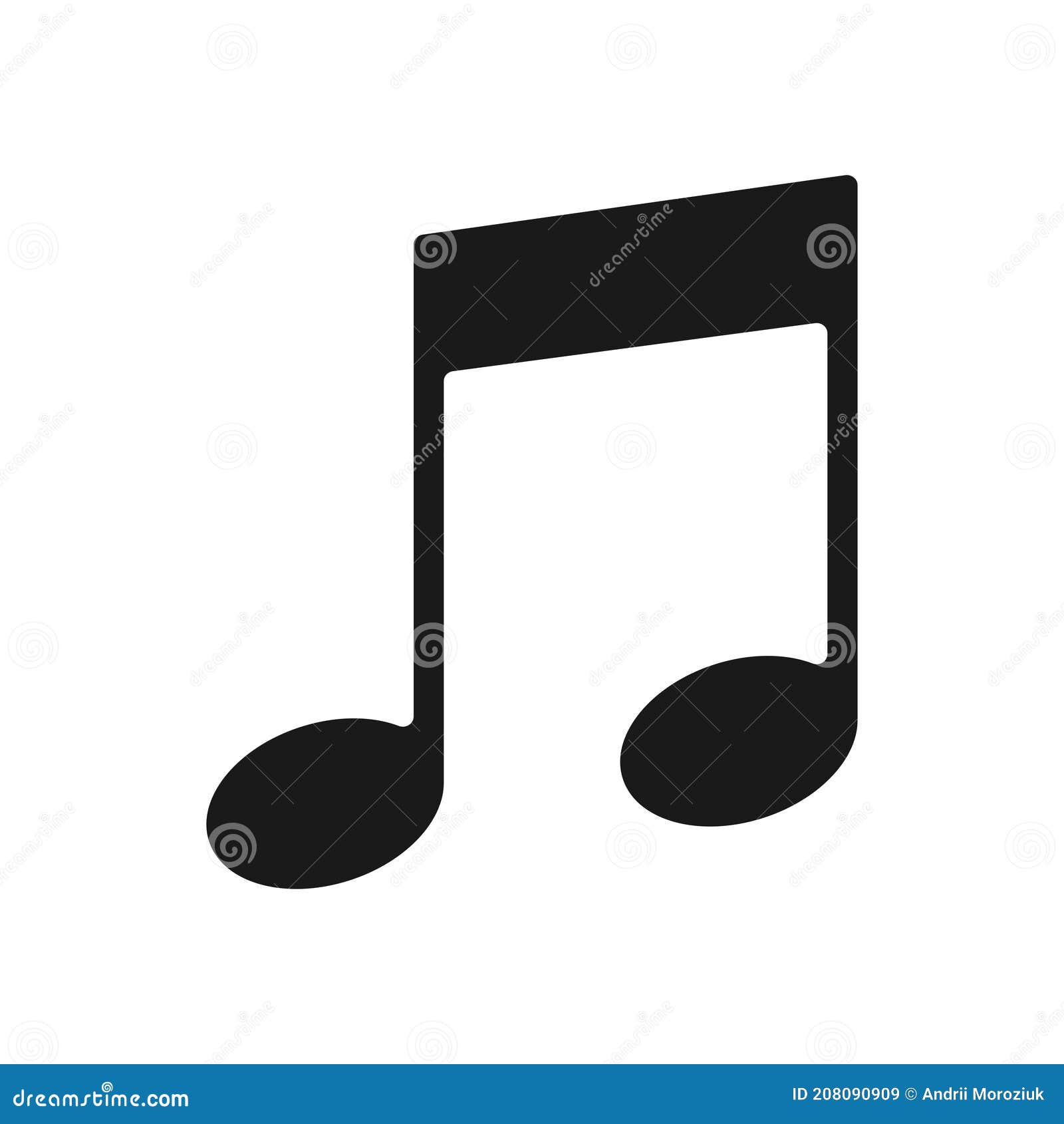 Eighth Notes Song Melody. Black and White Silhouette of Musical Notes ...