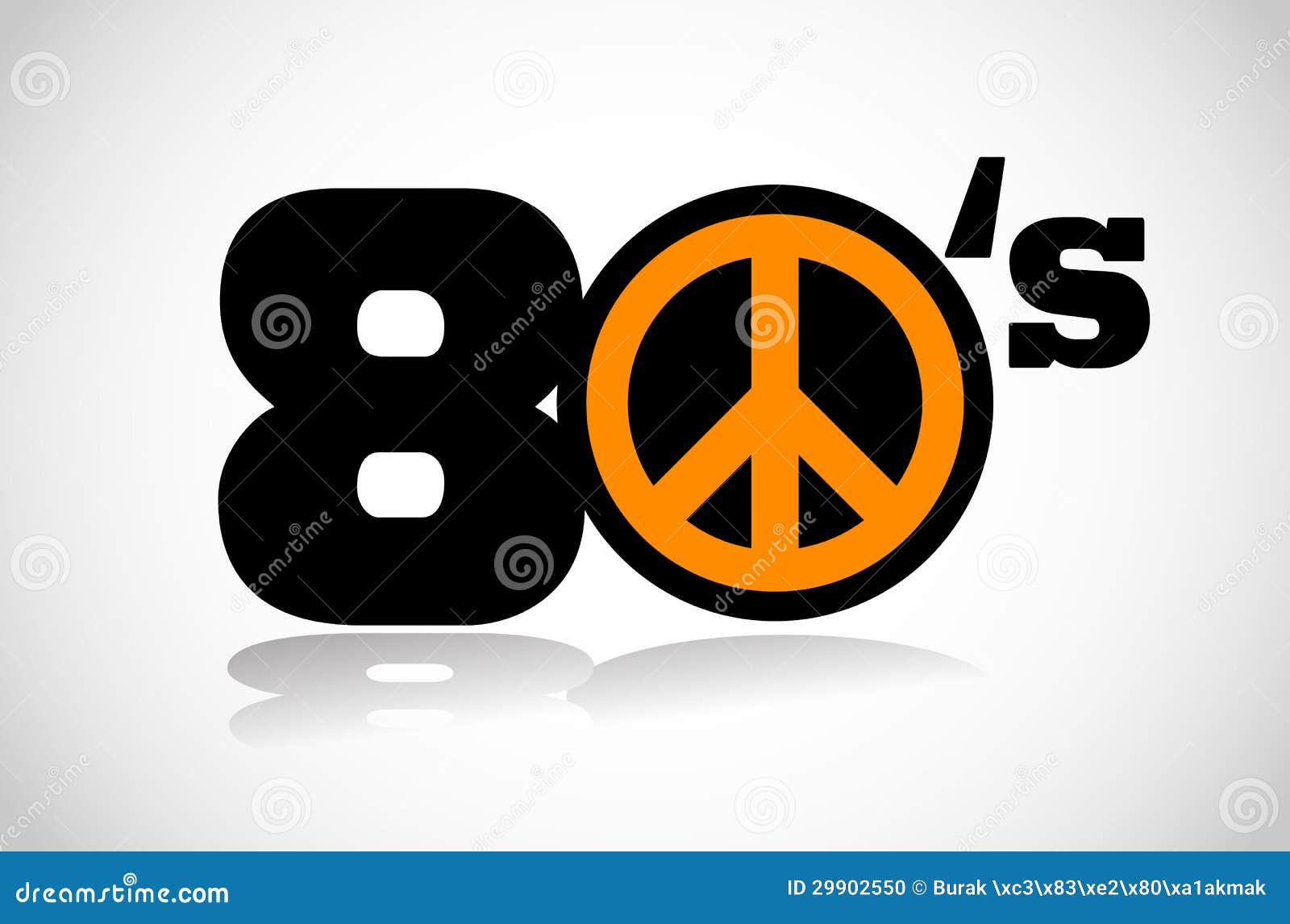 Eighties peace symbol stock vector. Illustration of retro - 29902550