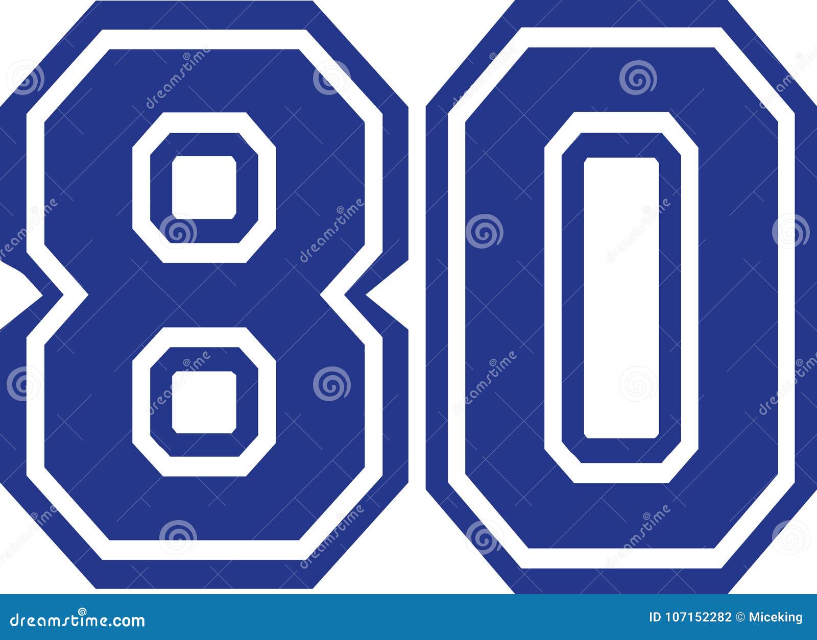 Eighty college number 80 stock illustration. Illustration of numeric ...