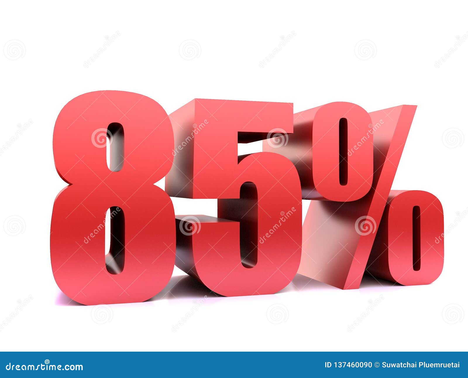 Eighty Five Percent 85 Symbol .3d Stock Illustration - Illustration of ...