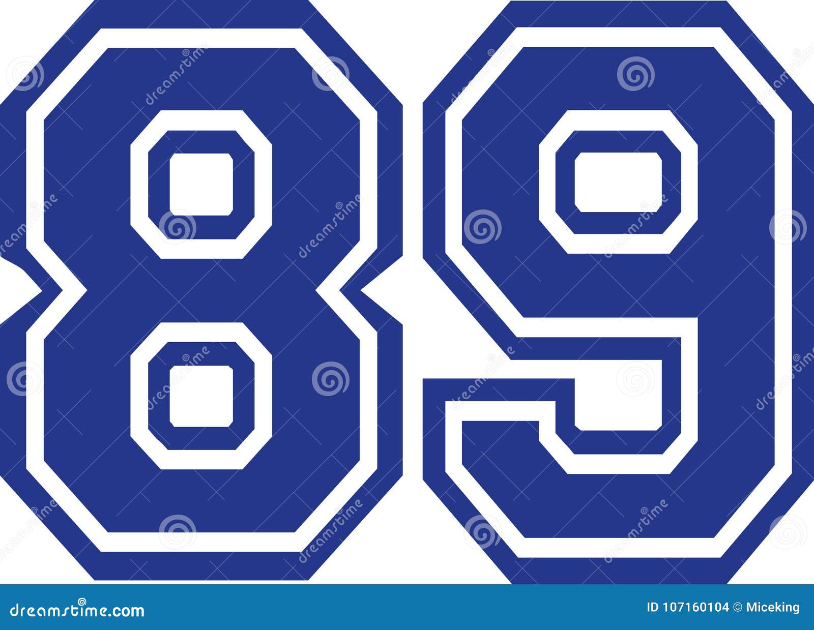 Eighty-nine College Number 89 Stock Vector - Illustration of numeral ...