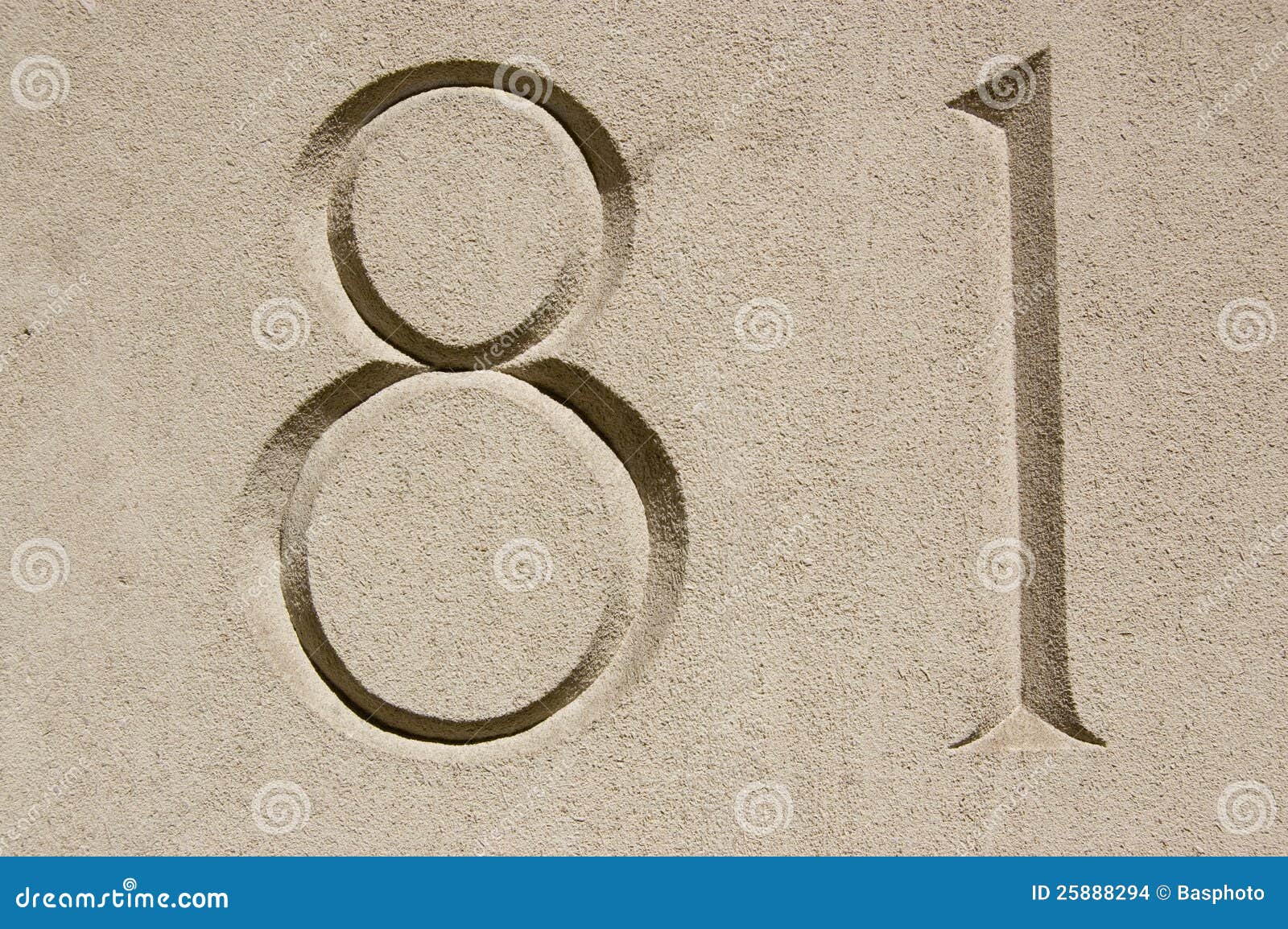 Eighty One stock photo. Image of incised, sign, eighty - 25888294