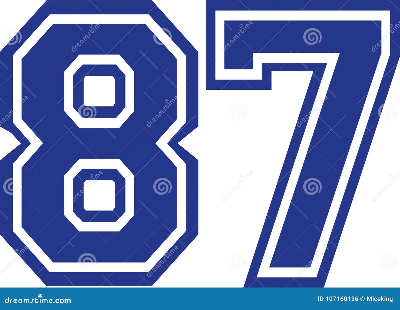 Eighty-seven College Number 87 Stock Vector - Illustration of numeric ...