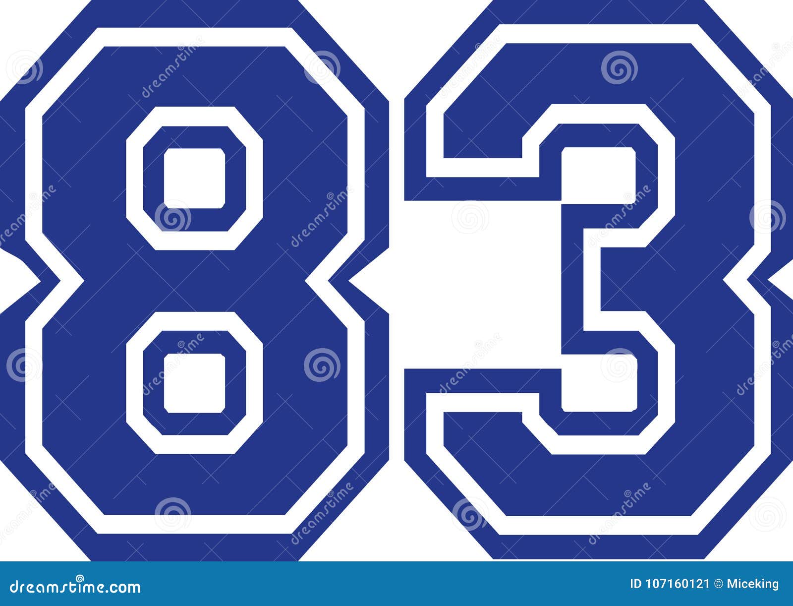 Eighty-three College Number 83 Cartoon Vector | CartoonDealer.com ...