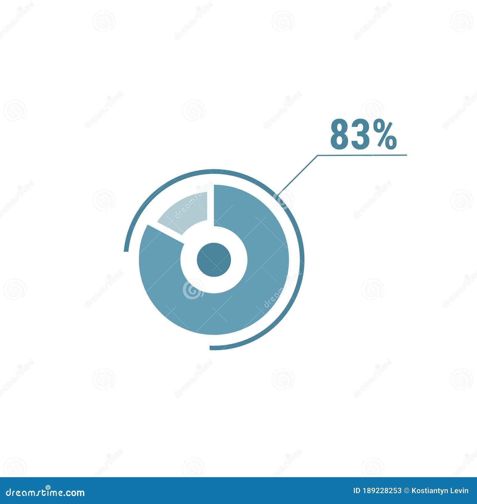 Eighty Three Percent Chart, 83 Percent Circle Diagram, Vector Design ...