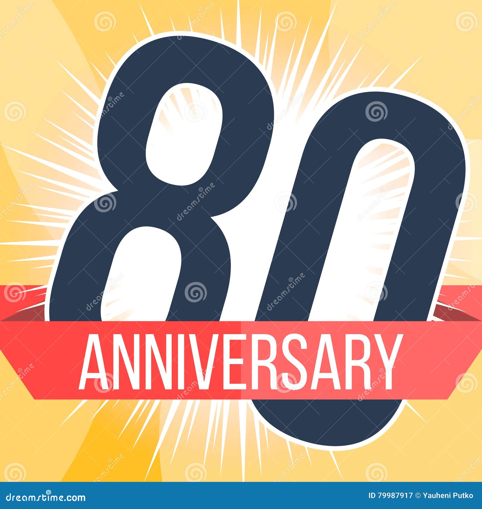 Eighty Years Anniversary Banner. 80th Anniversary Logo. Vector ...
