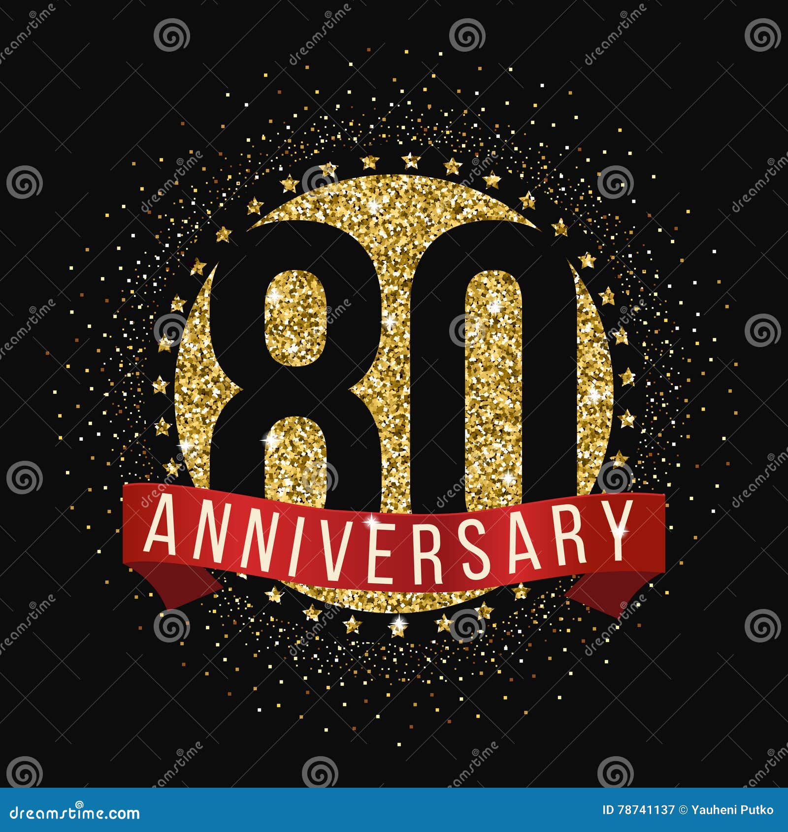 Eighty Years Anniversary Celebration Logotype. 80th Anniversary Logo ...