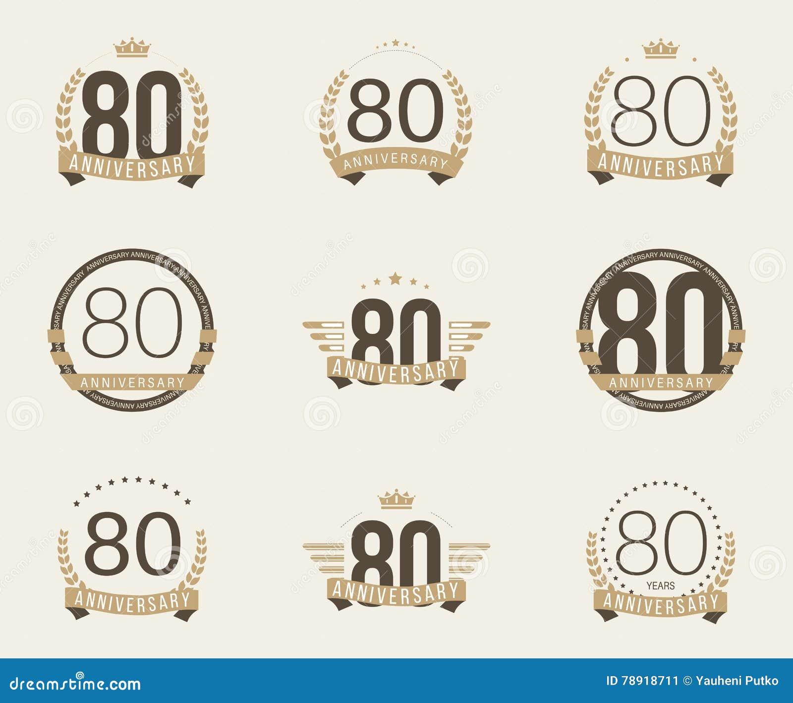 Eighty Years Paper Sign. Vector Illustration | CartoonDealer.com #125628582