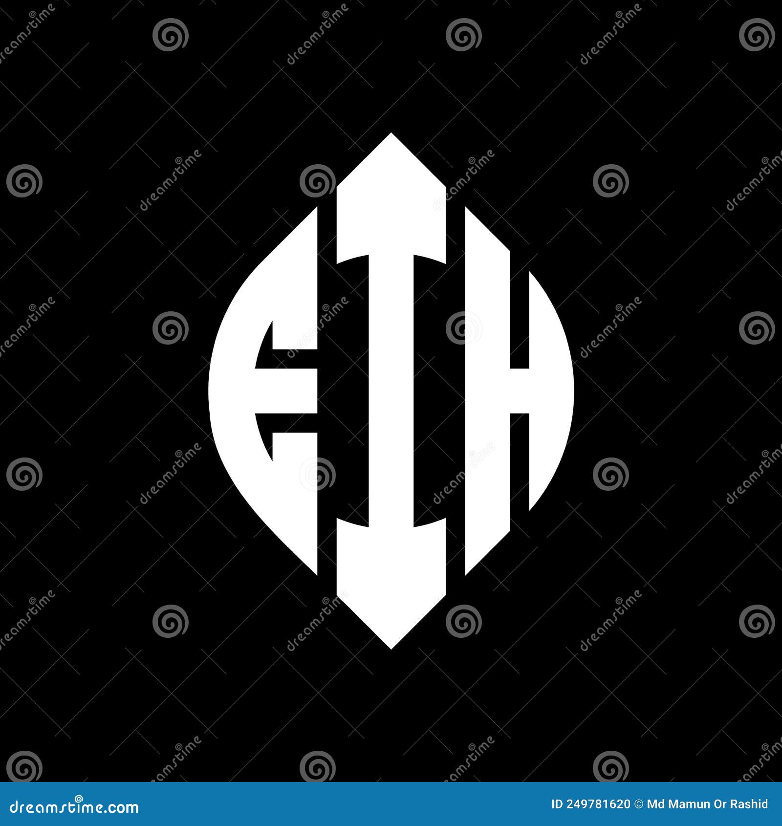 EIH Circle Letter Logo Design with Circle and Ellipse Shape. EIH ...