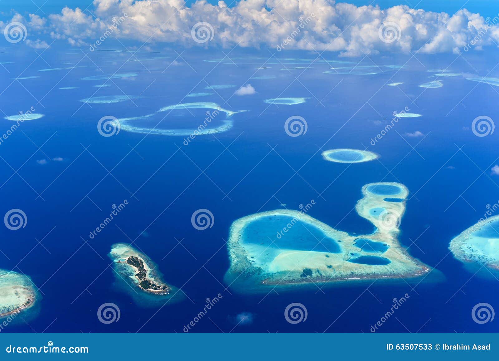 Eilanden in Baa Atol, Indische Oceaan Stock Afbeelding - Image of ...