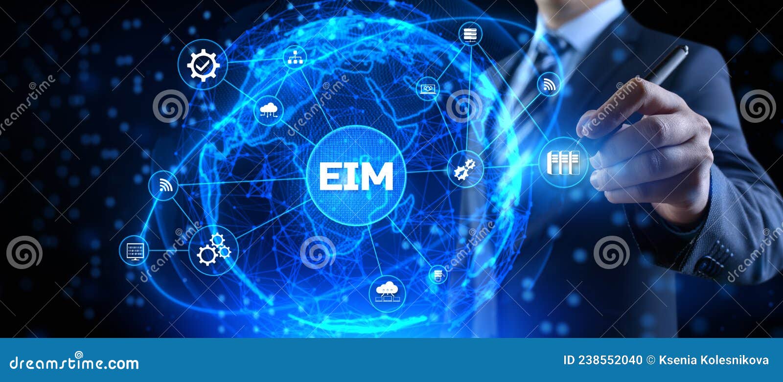 EIM Enterprise Information Management System on Virtual Screen Stock ...