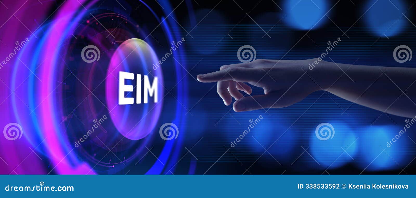 EIM Enterprise Information Management System on Virtual Screen Stock ...