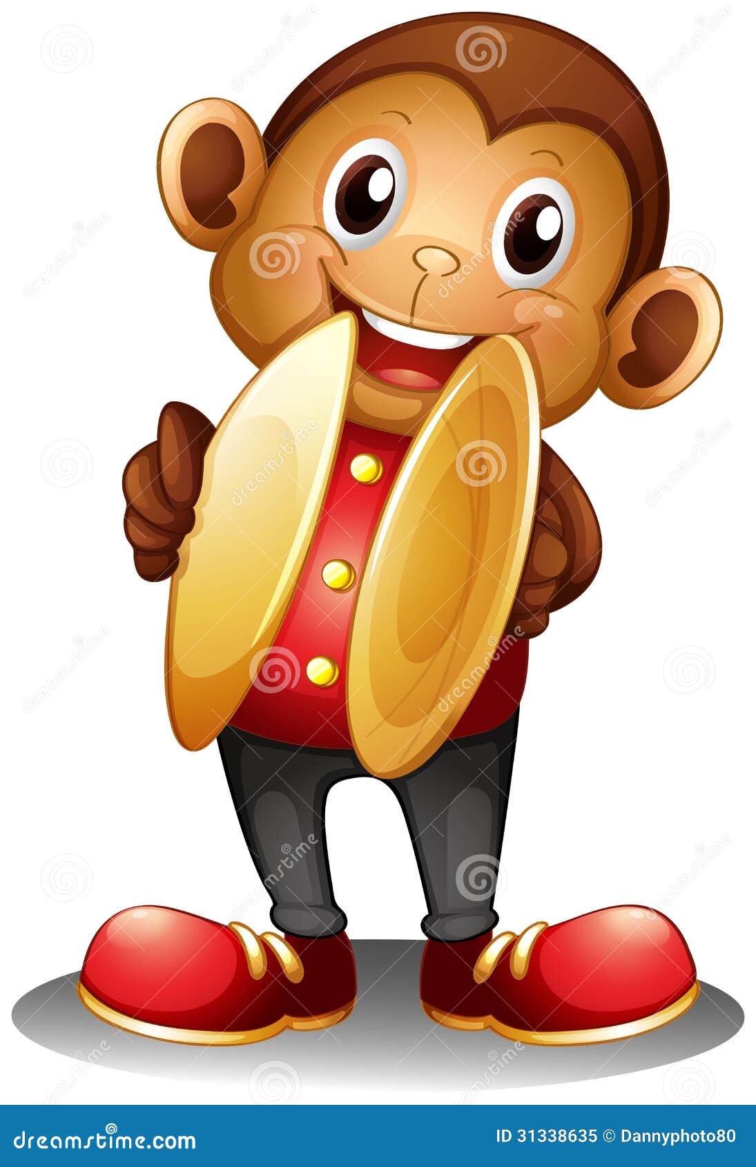 Ein Affe, der Becken hält vektor abbildung. Illustration von musiker ...