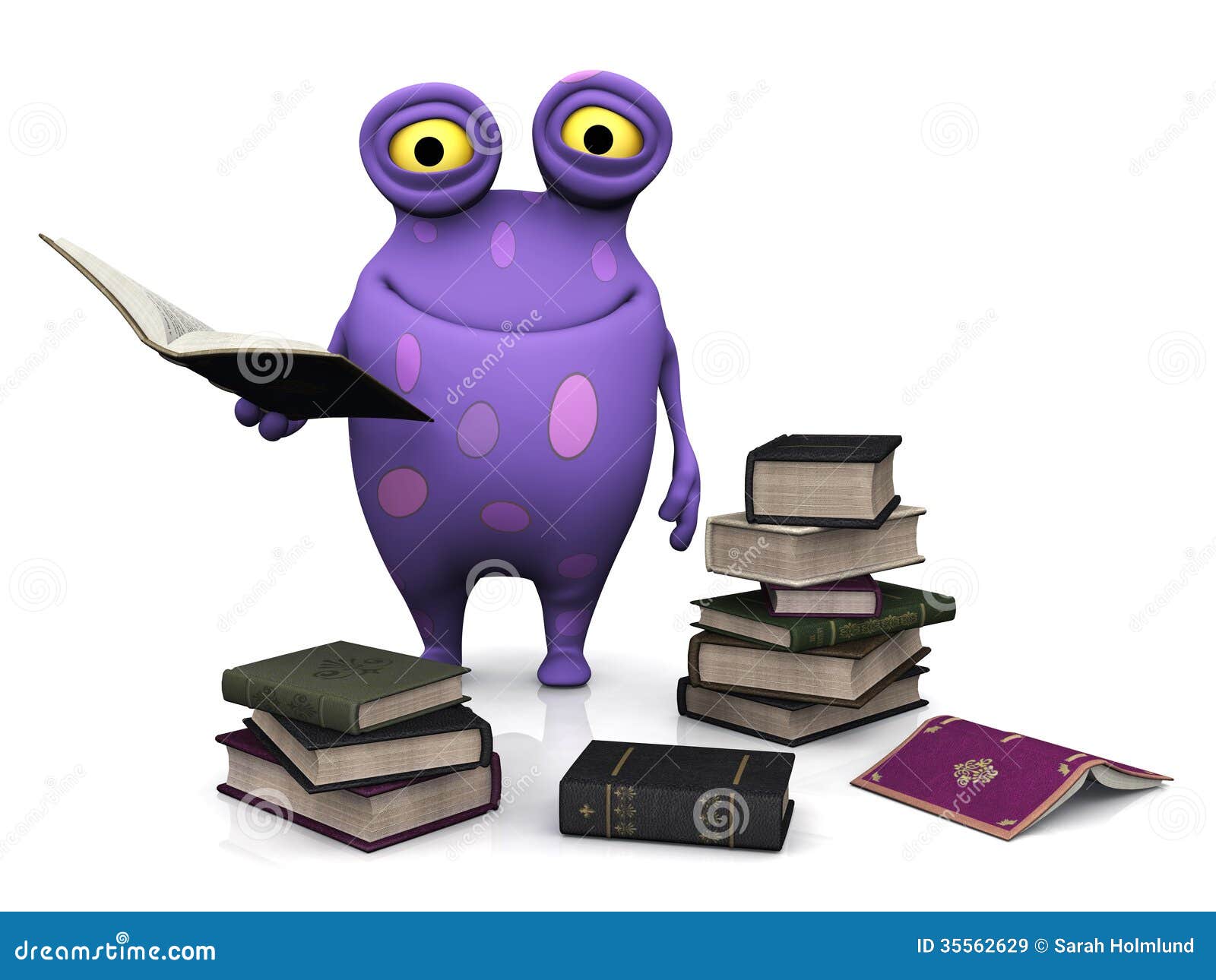 Ein Beschmutztes Monster, Das Ein Buch Hält. Stock Abbildung ...