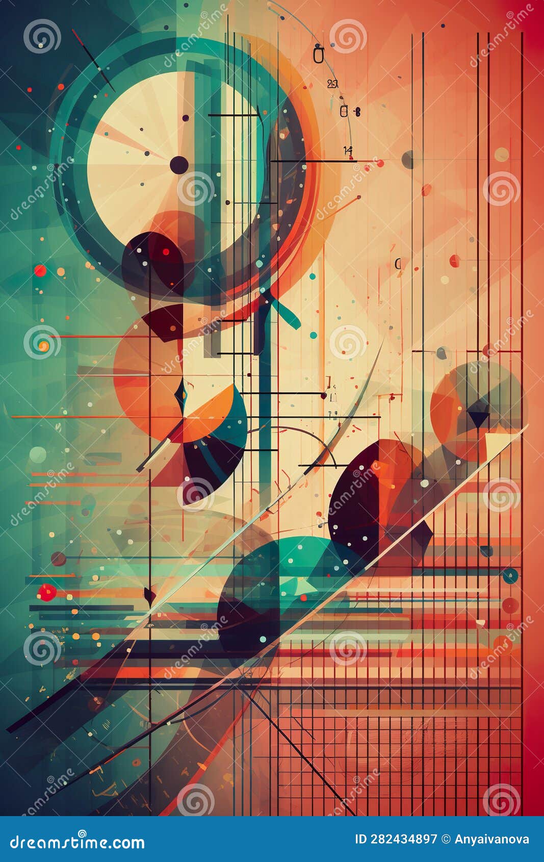 Ein Digitales Bild Einer Uhr Und Einiger Kreise. Generatives Ai-Image ...