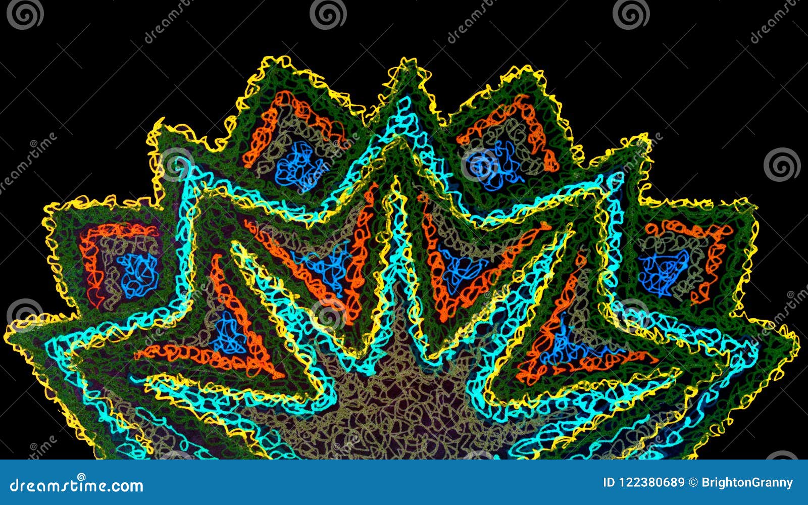 Ein Halbes Sternhalbkreismuster Mit Squiggles Stock Abbildung ...