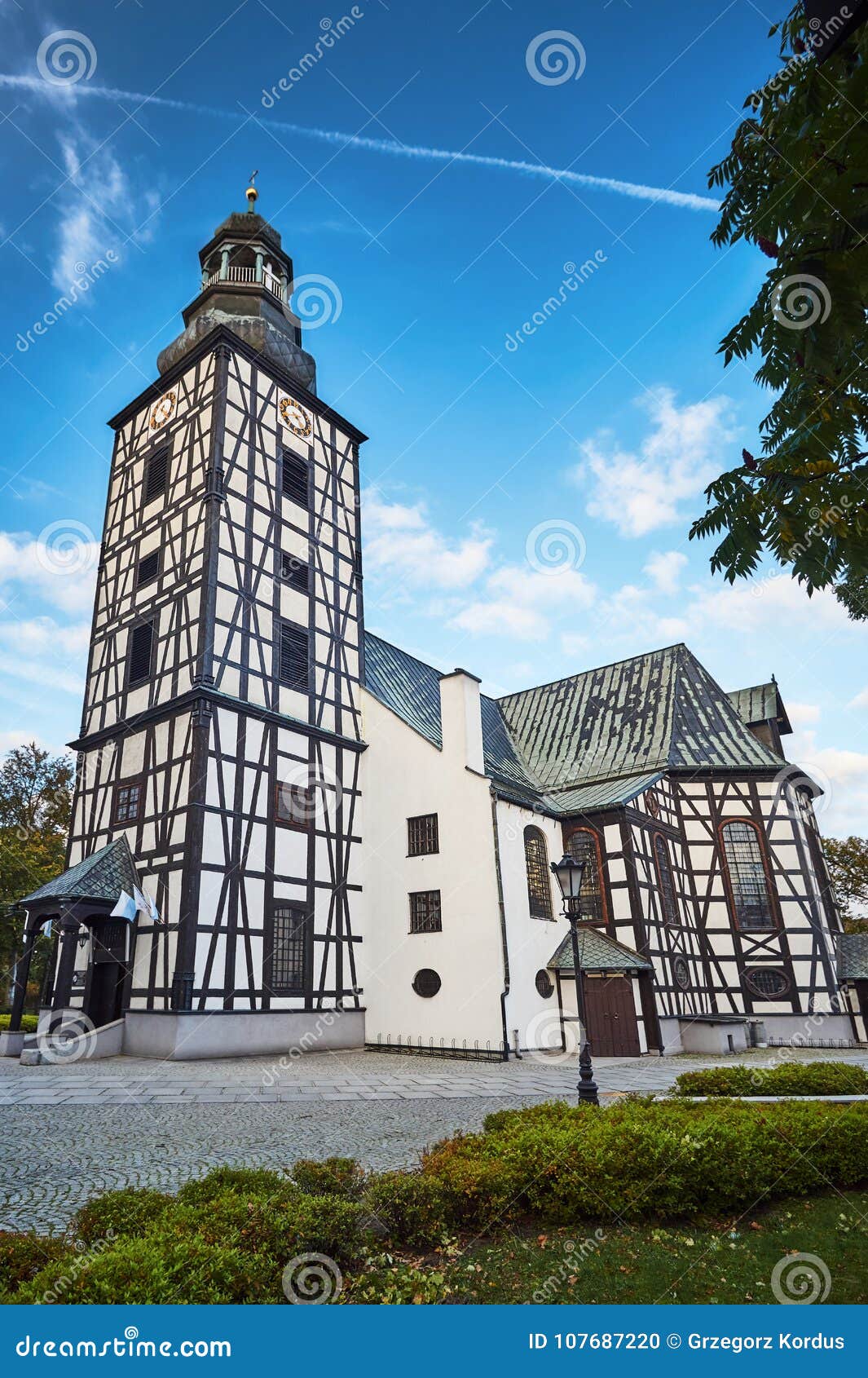 Ein Historisches, Fachwerkbau Einer Protestantische Kirche Stockfoto ...