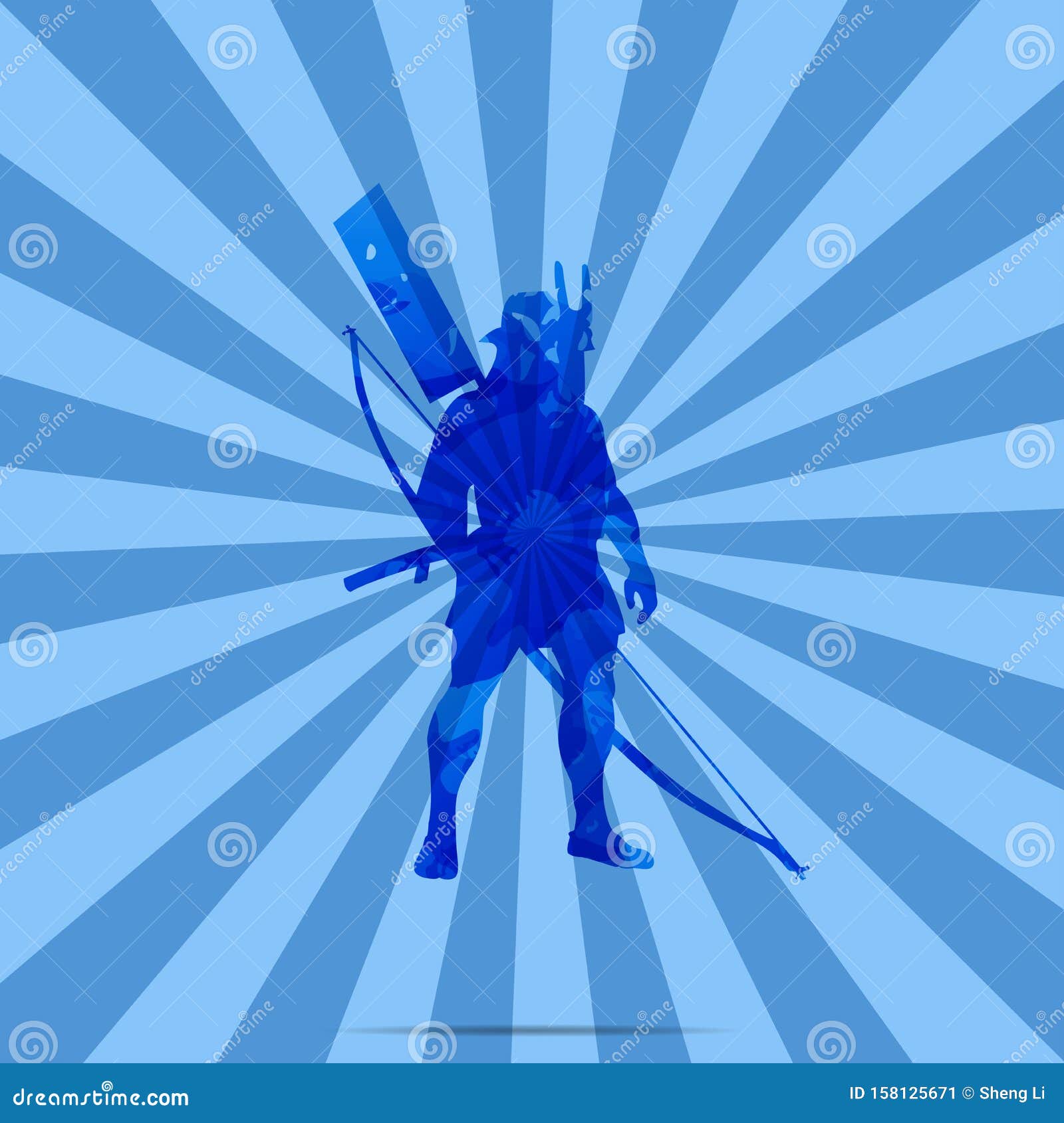 Ein Japanischer Krieger, Archer, Samurai Vektor Abbildung ...