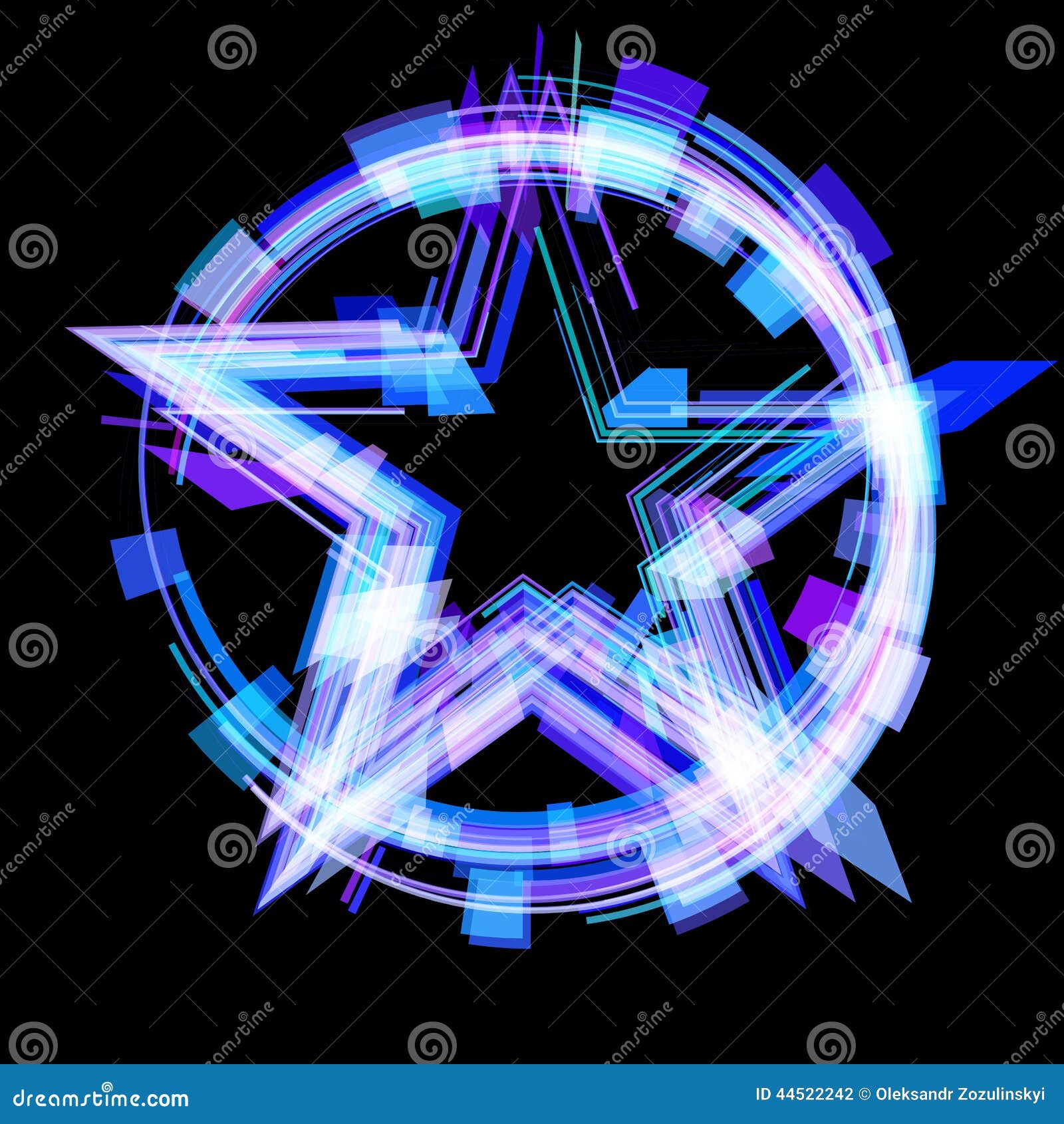 Ein Kreis Mit Einem Stern Raster Stock Abbildung - Illustration von ...