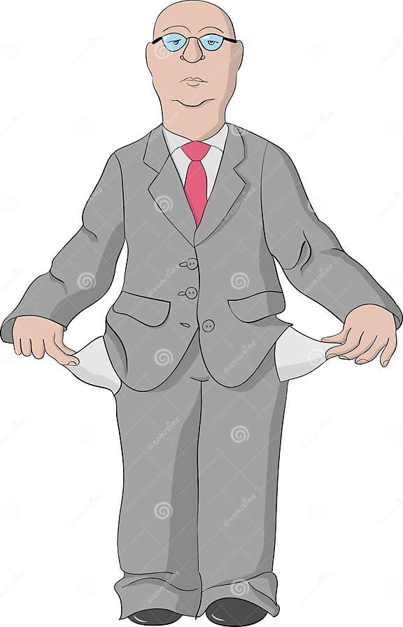 Ein Mann ohne Geld vektor abbildung. Illustration von mann - 22038849