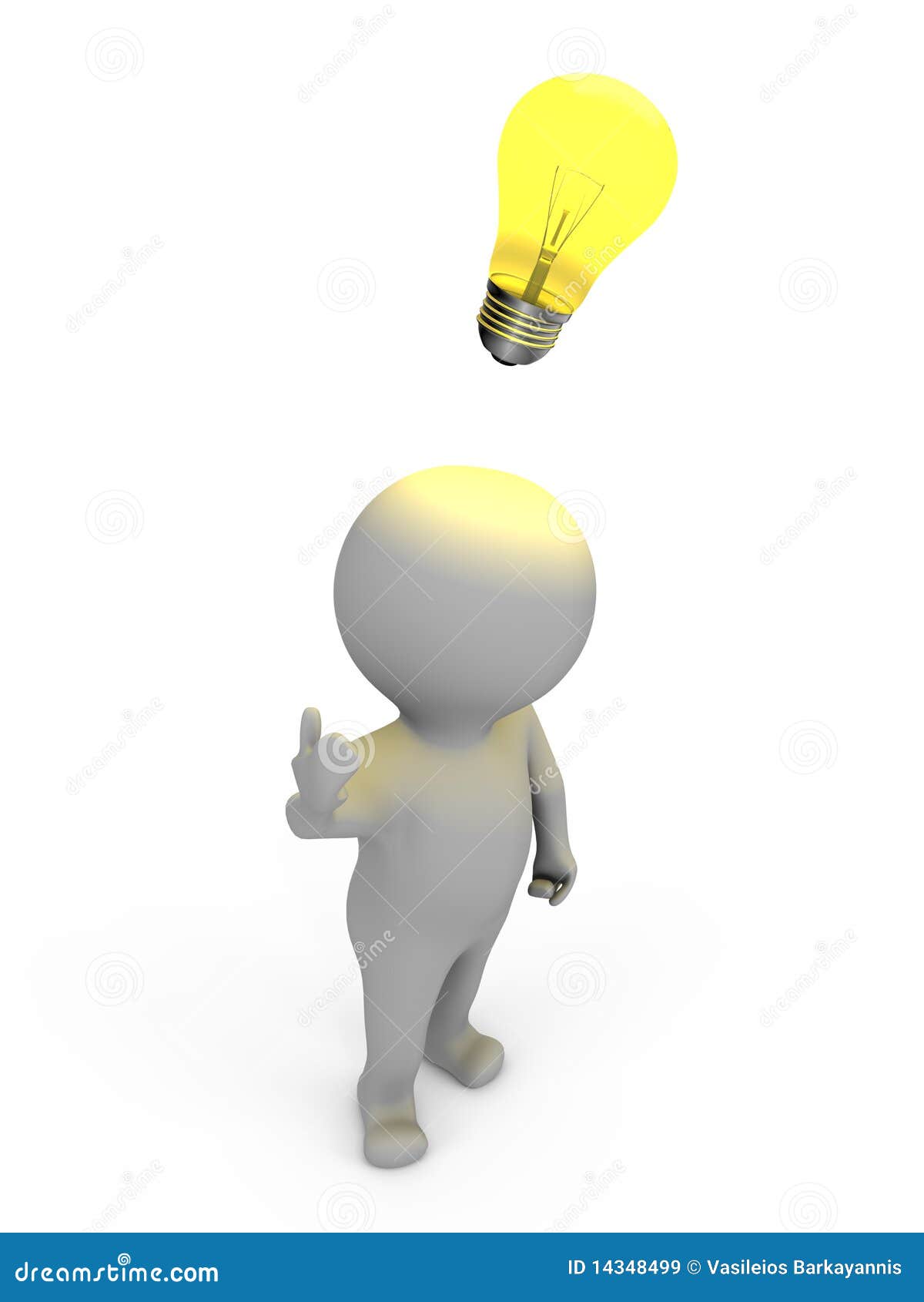 Ein Mensch Hat Eine Idee - Ein Bild 3d Stock Abbildung - Illustration ...