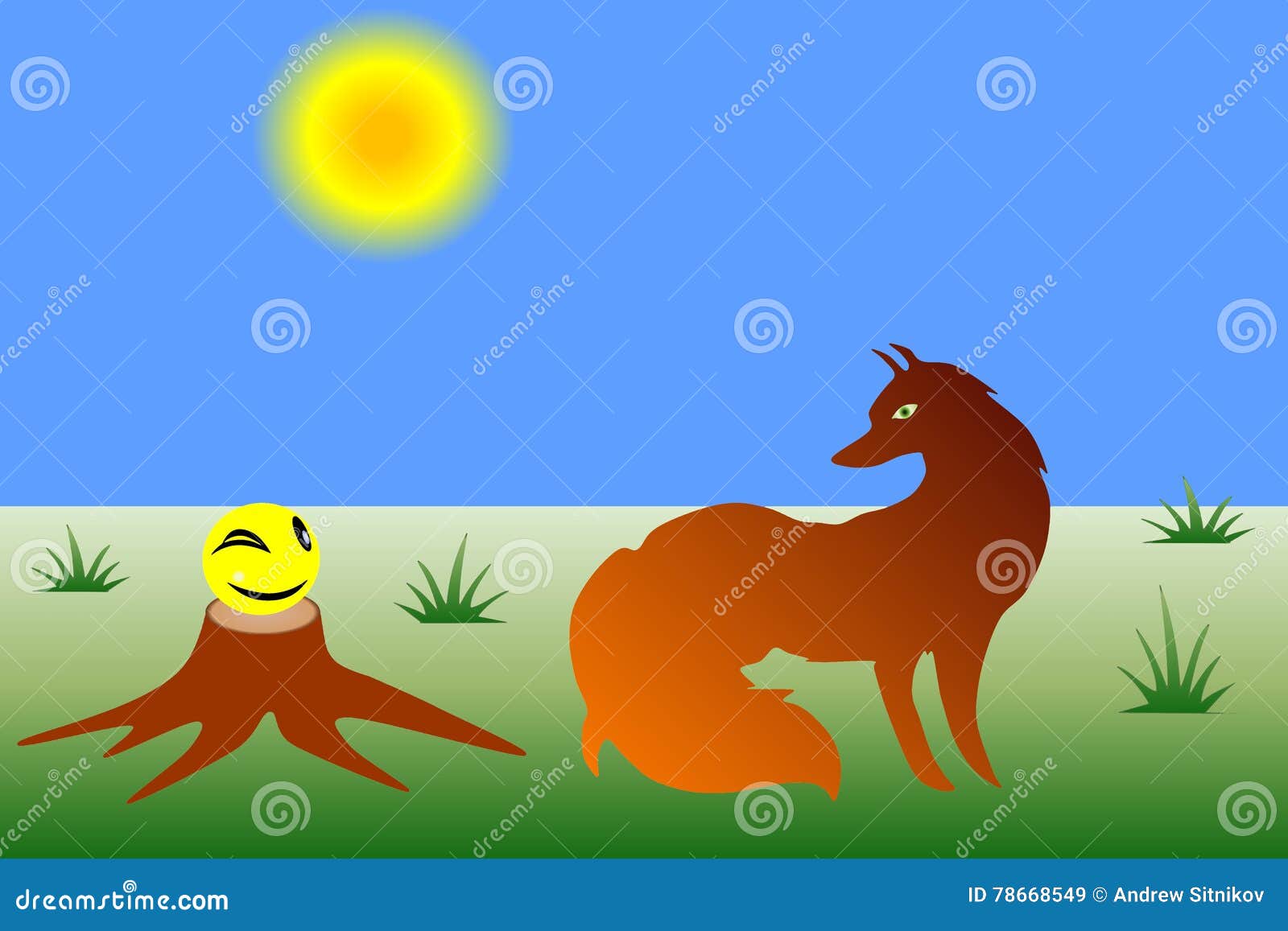 Ein Roly-Poly- Und Schlauer Alter Fuchs Stock Abbildung - Illustration ...