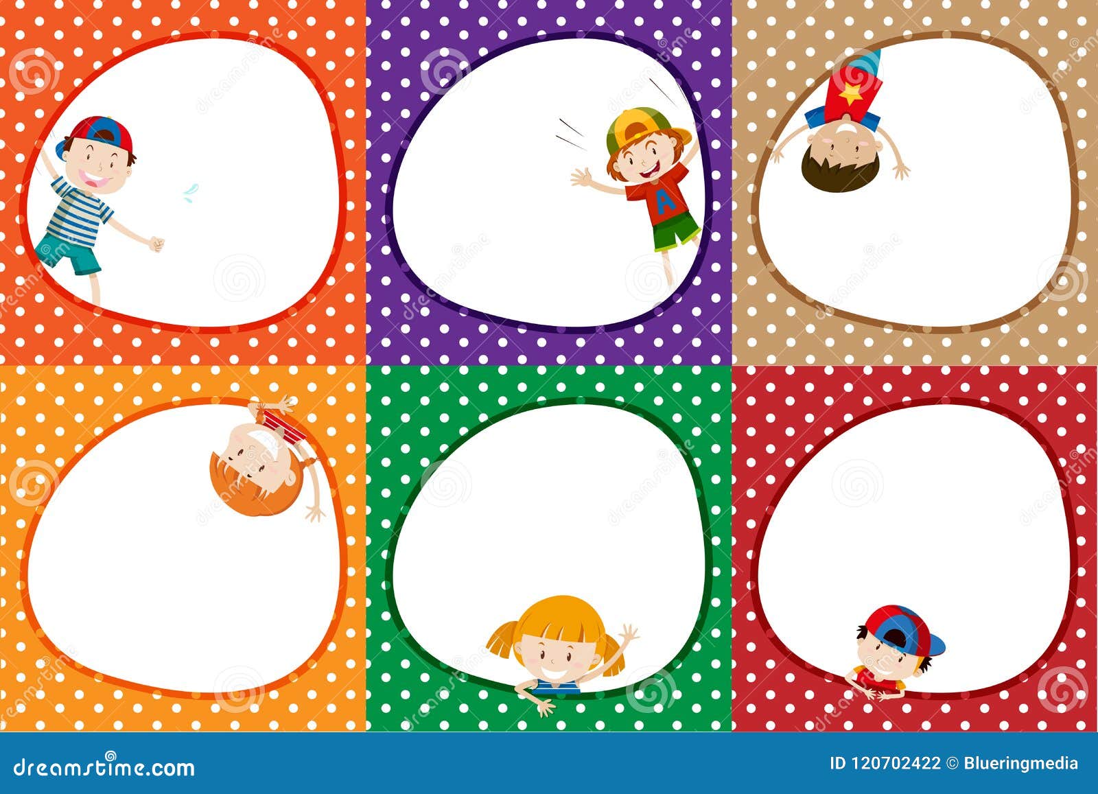 Ein Satz Des Bunten Kinderrahmens Vektor Abbildung - Illustration von ...