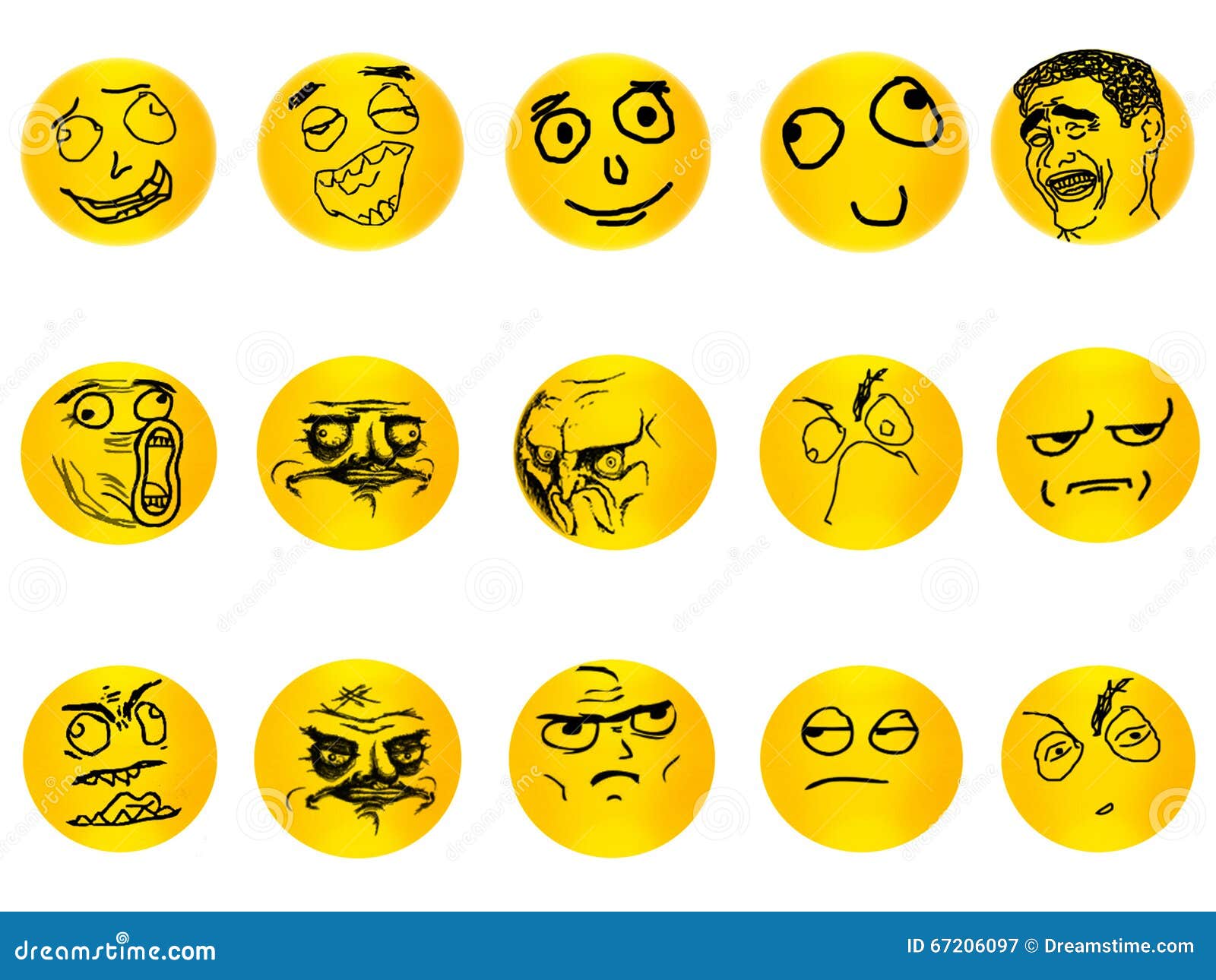 Ein Satz Verschiedene Smiley Stock Abbildung - Illustration von smiley ...