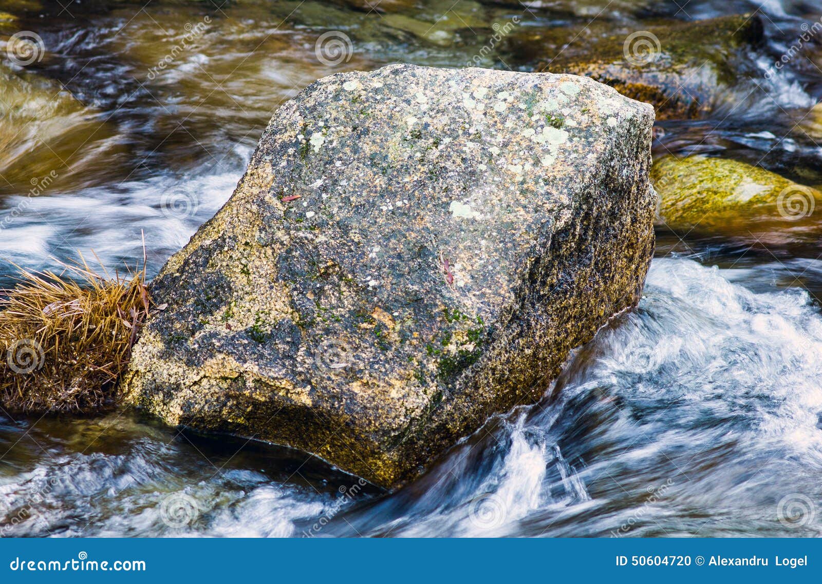 Ein Stein Mitten in Dem Fluss Stockfoto - Bild von flüssigkeit, frisch ...