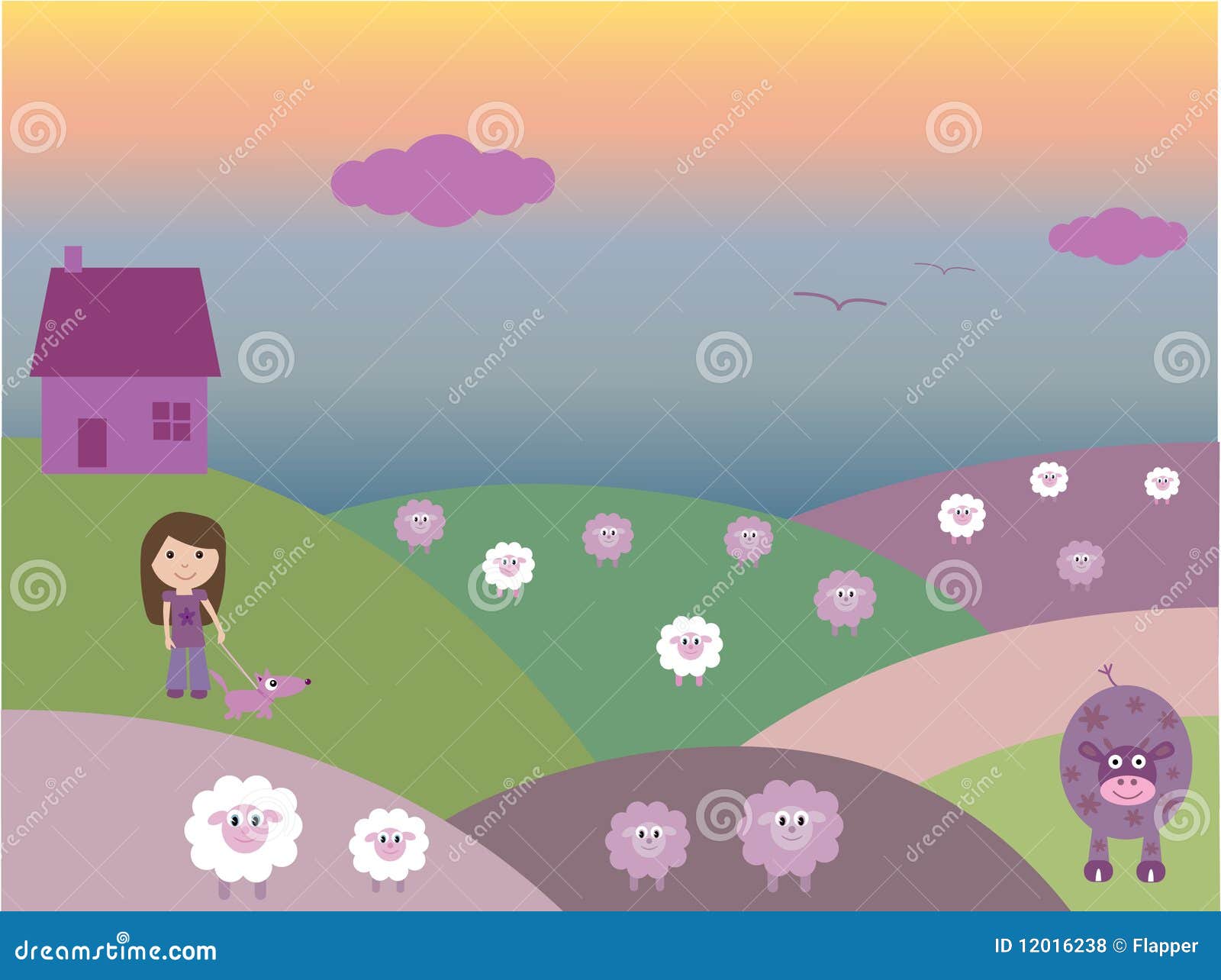 Ein Weg auf den Gebieten vektor abbildung. Illustration von auszug ...