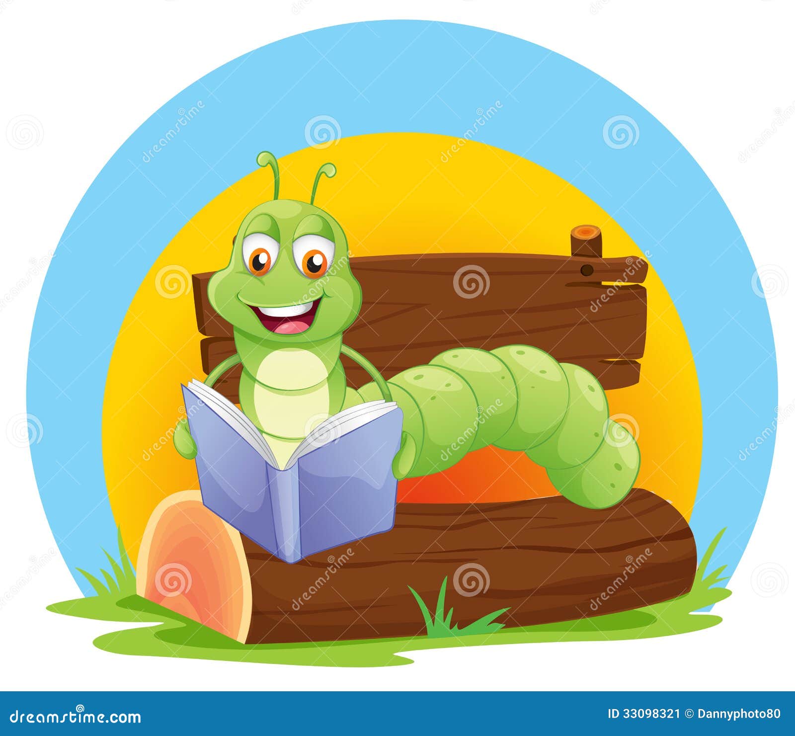 Ein Wurm, Der Ein Buch Liest Vektor Abbildung - Illustration von ...