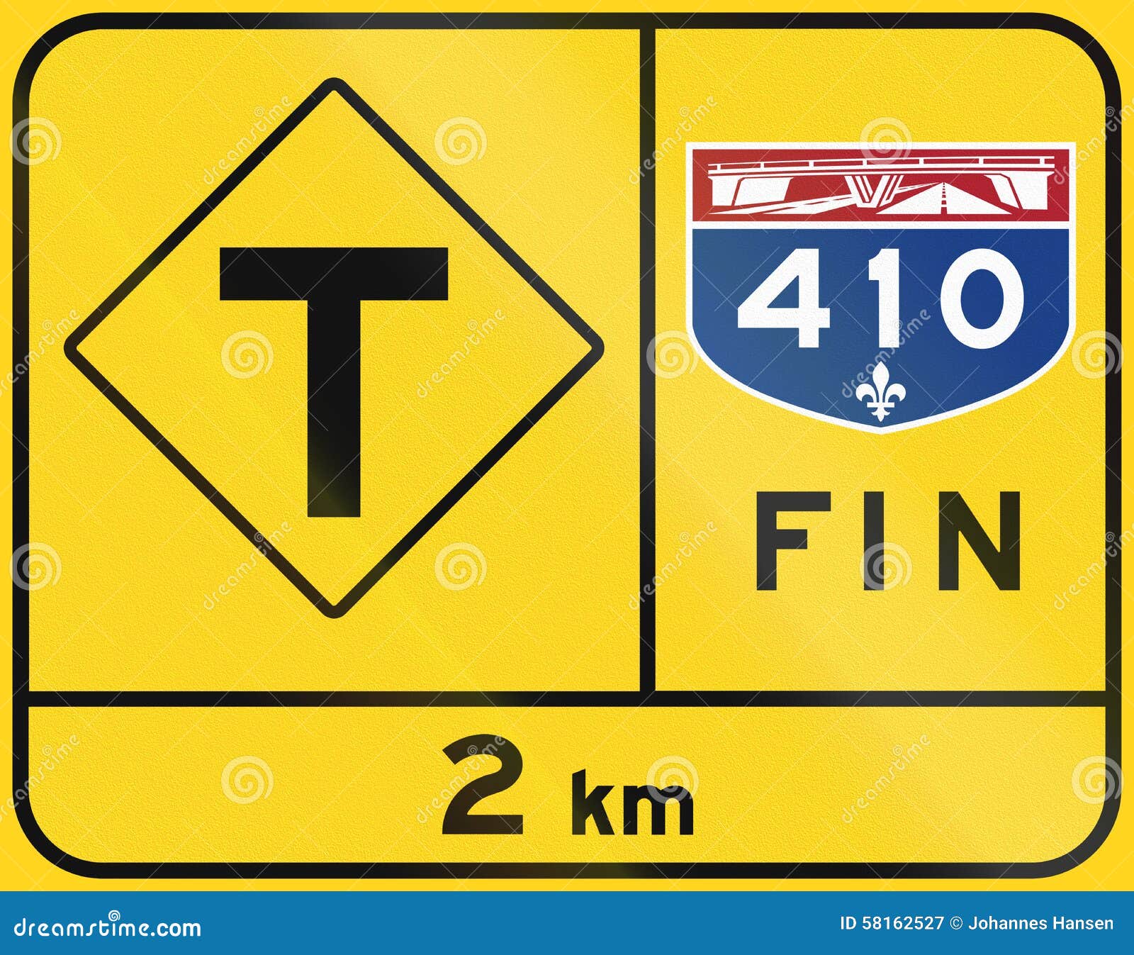 Eind Van De Weg Van Quebec - T-Kruising Stock Illustratie ...