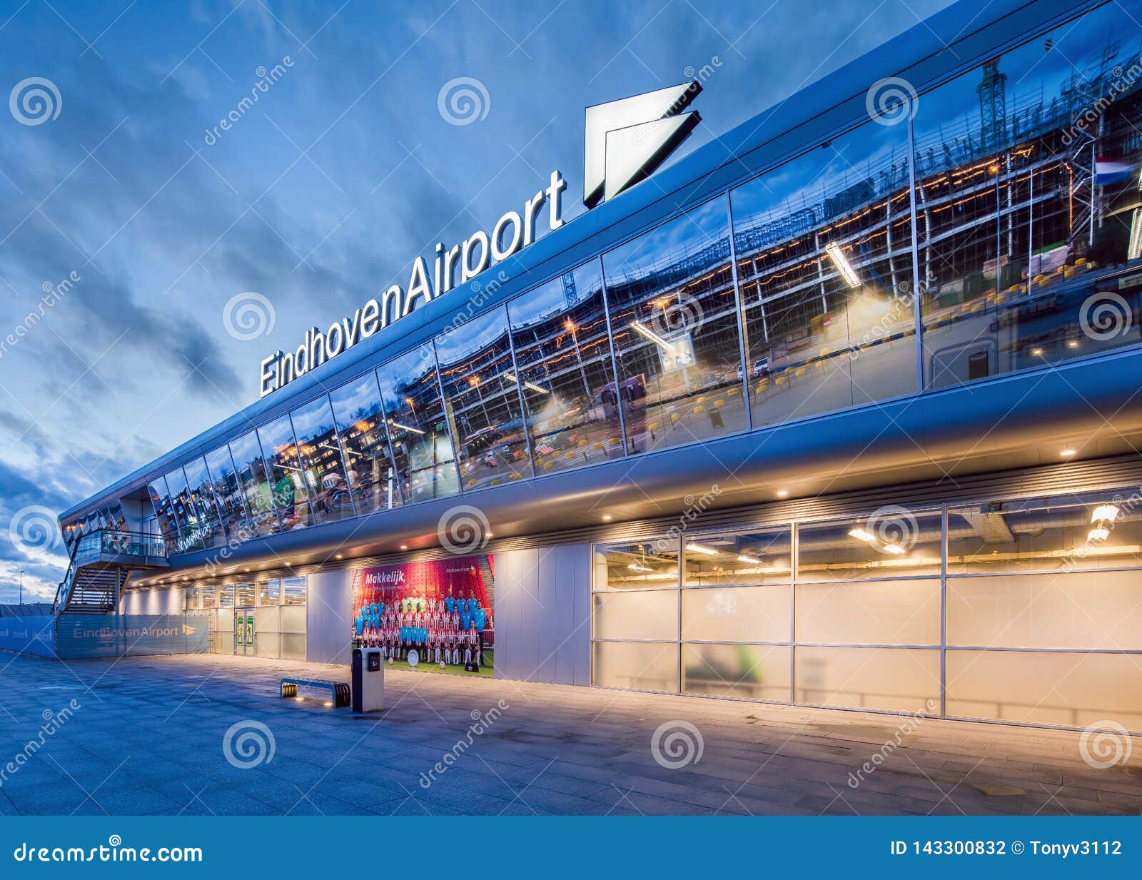 Eindhoven Airport Terminal at Twilight, the Netherlands Editorial ...