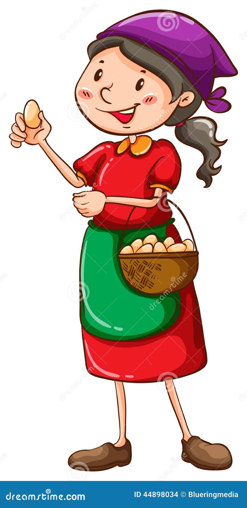 Eine Einfache Skizze Eines Farmmädchens Vektor Abbildung - Illustration ...